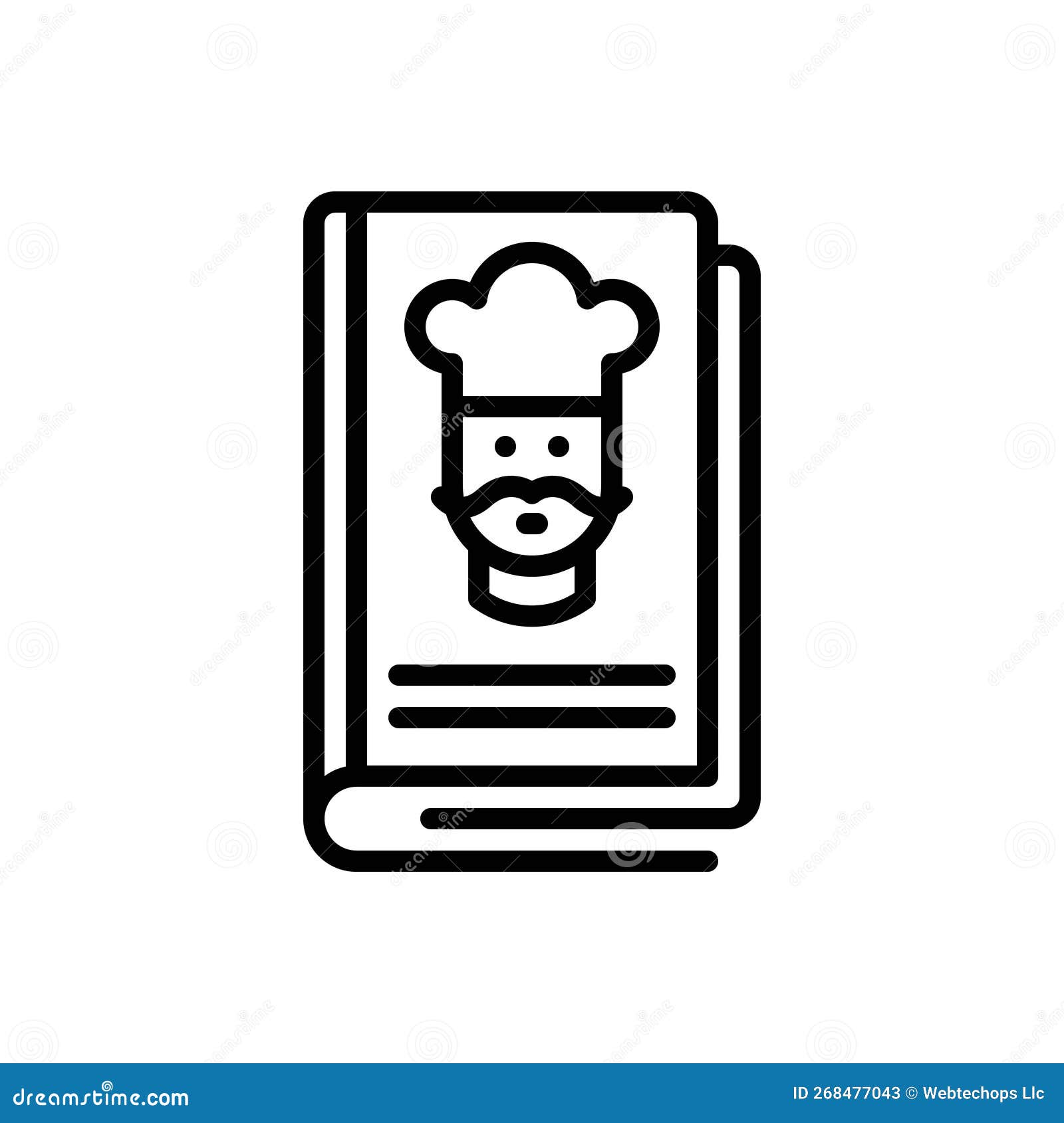Black Line Icon for Cookbook, Cookery and Kitchen Stock Illustration ...