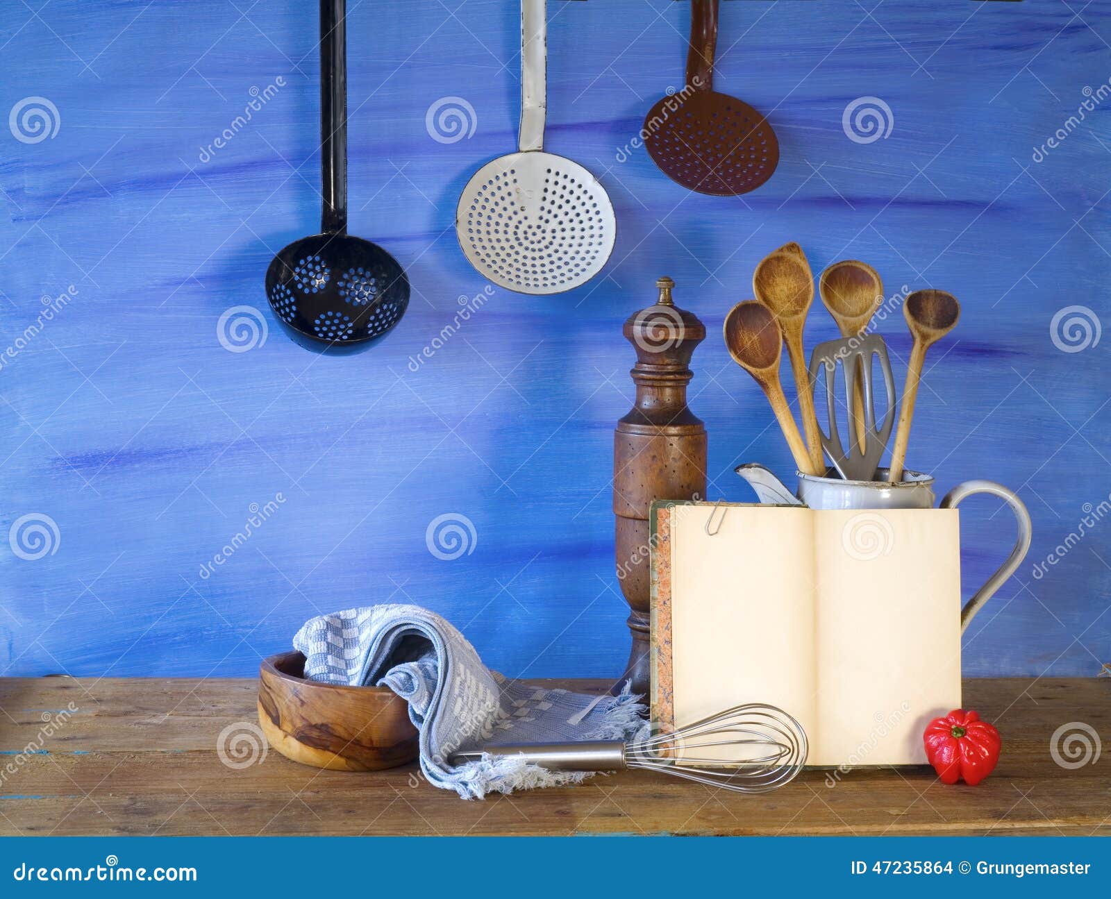 Cookbook and Kitchen Utensils Stock Photo - Image of gastronomy ...
