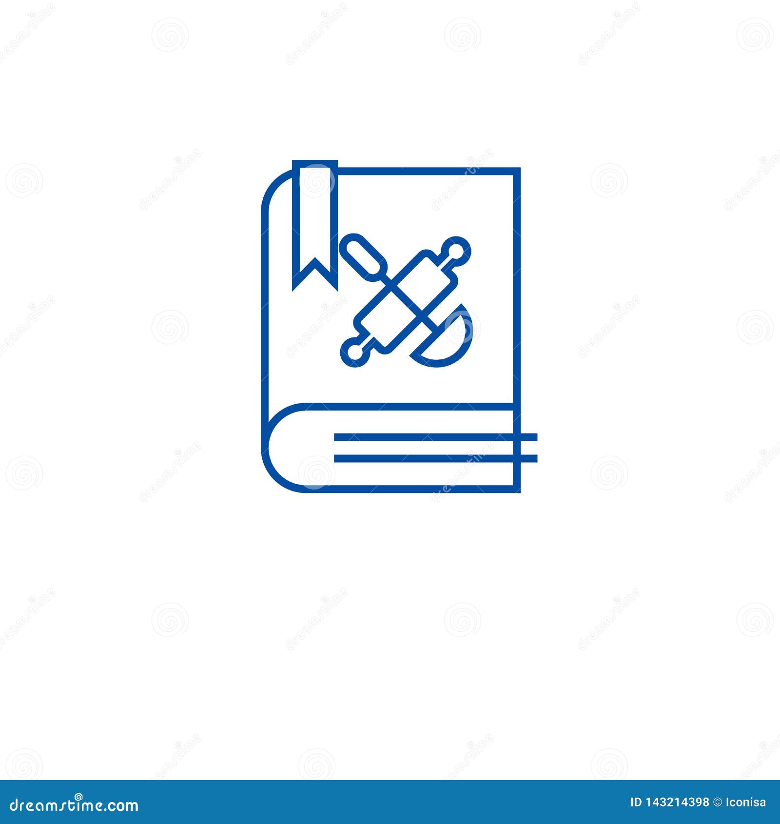 Cookbook Line Icon, Outline Vector Sign, Linear Style Pictogram ... Cookbook Line Icon, Outline Vector Sign, Linear Style Pictogram ...