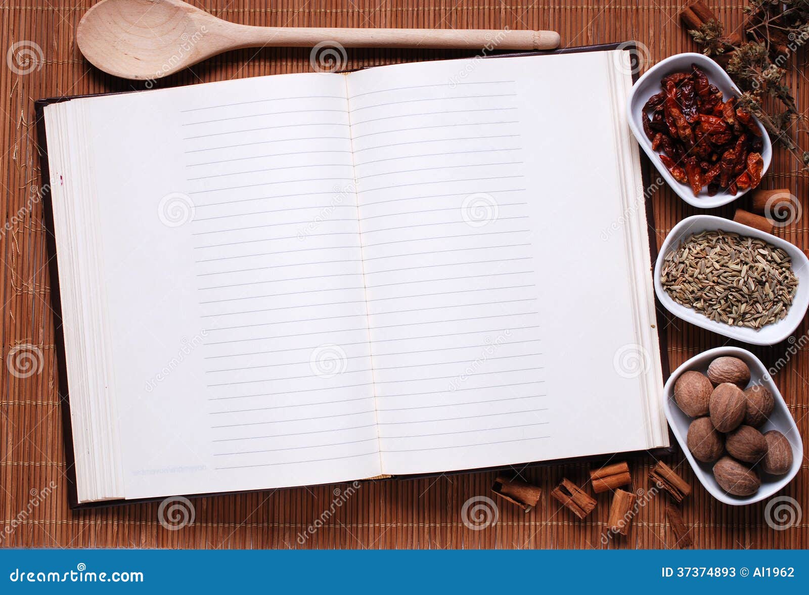 Cookbook on the table stock image. Image of ingredient - 37374893