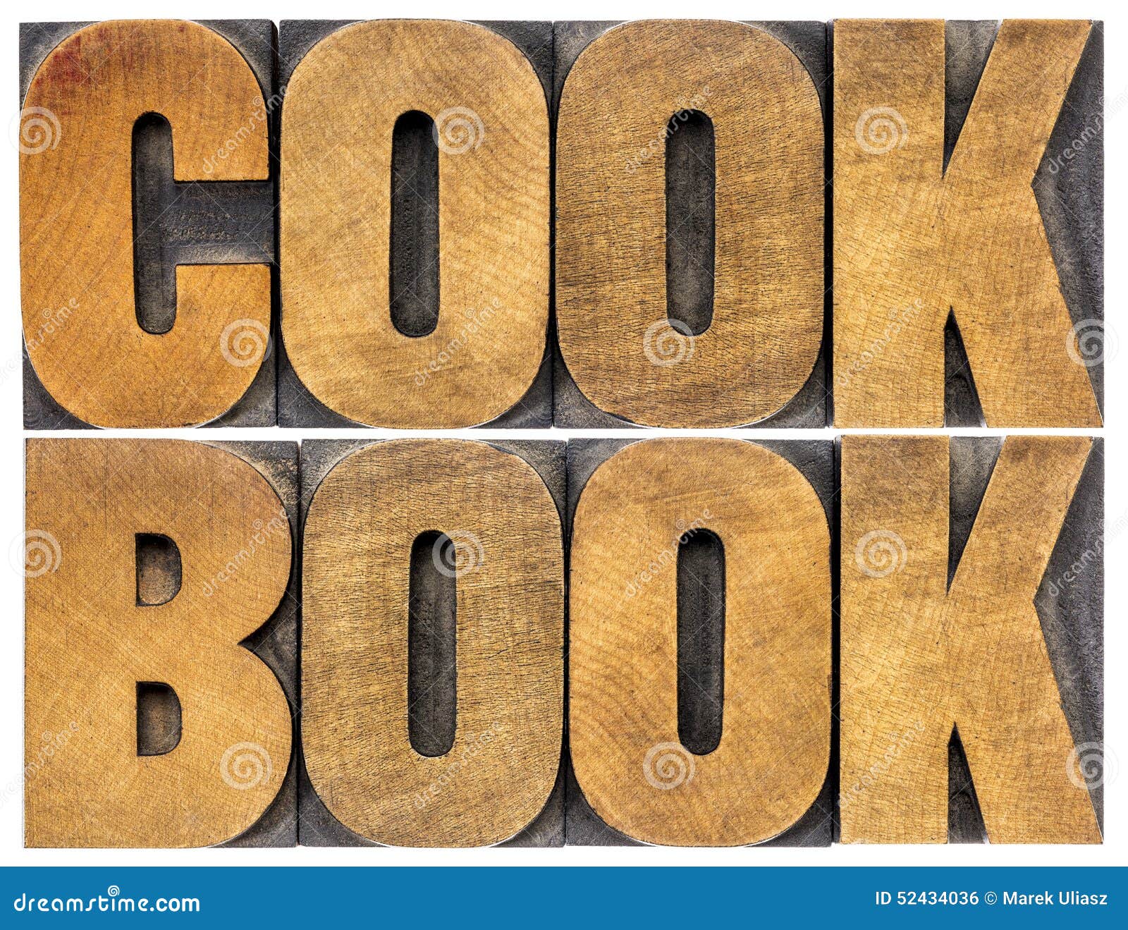 Cookbook Word Abstract in Wood Type Stock Photo - Image of book ...