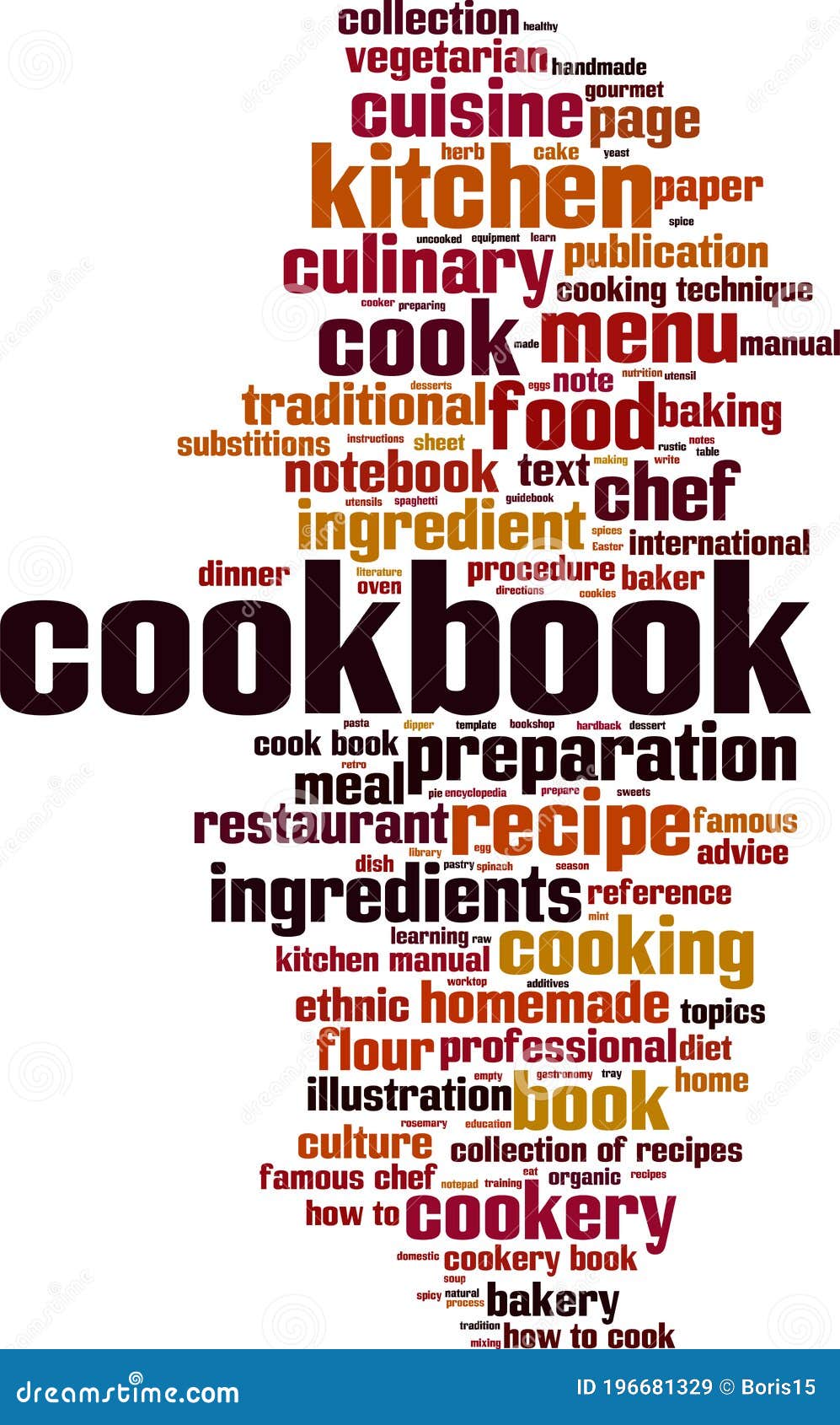 Cookbook word cloud stock vector. Illustration of cooking - 196681329