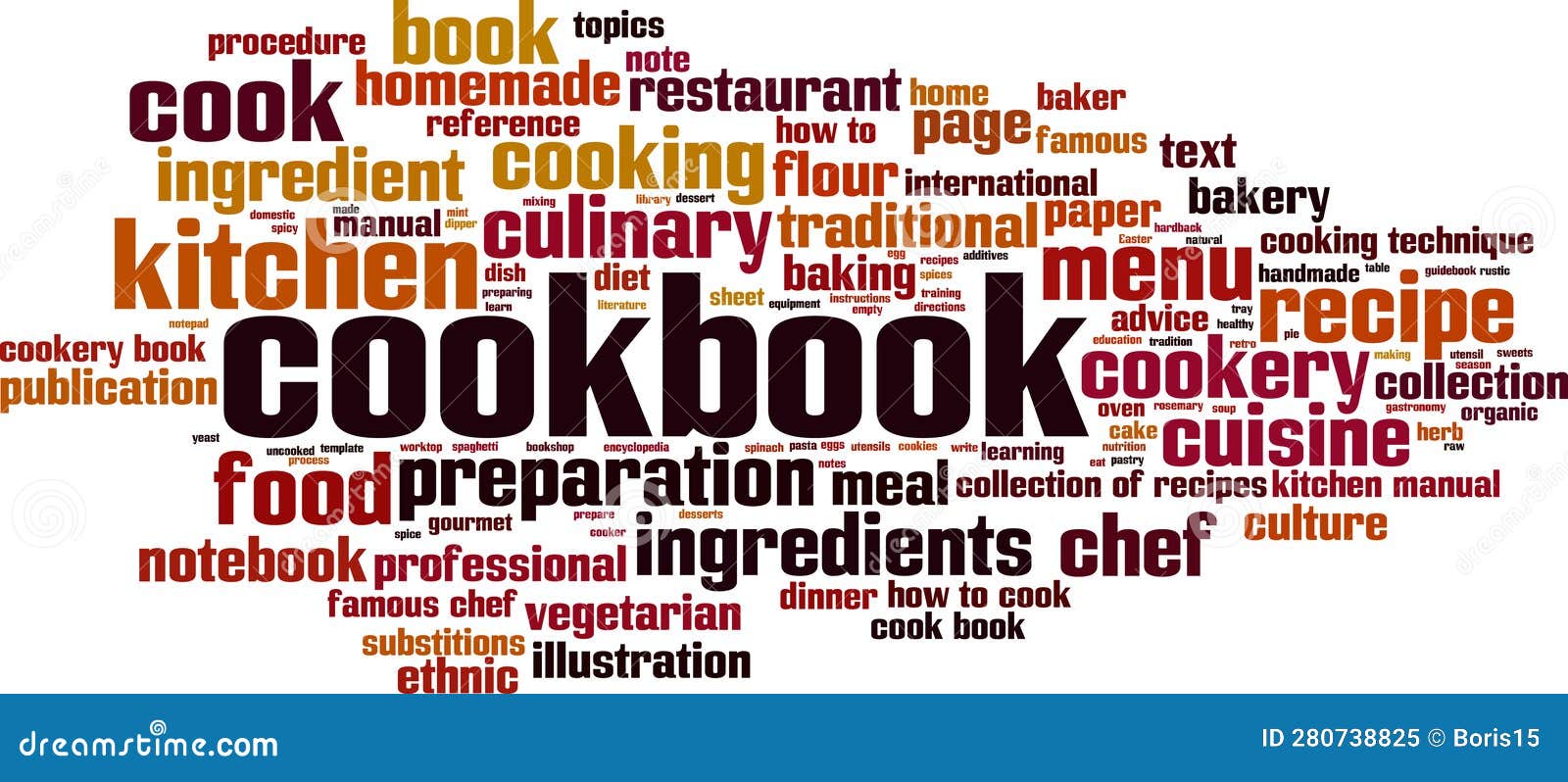 Cookbook word cloud stock vector. Illustration of collection - 280738825