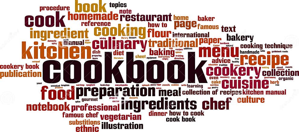 Cookbook word cloud stock vector. Illustration of collection - 280738825