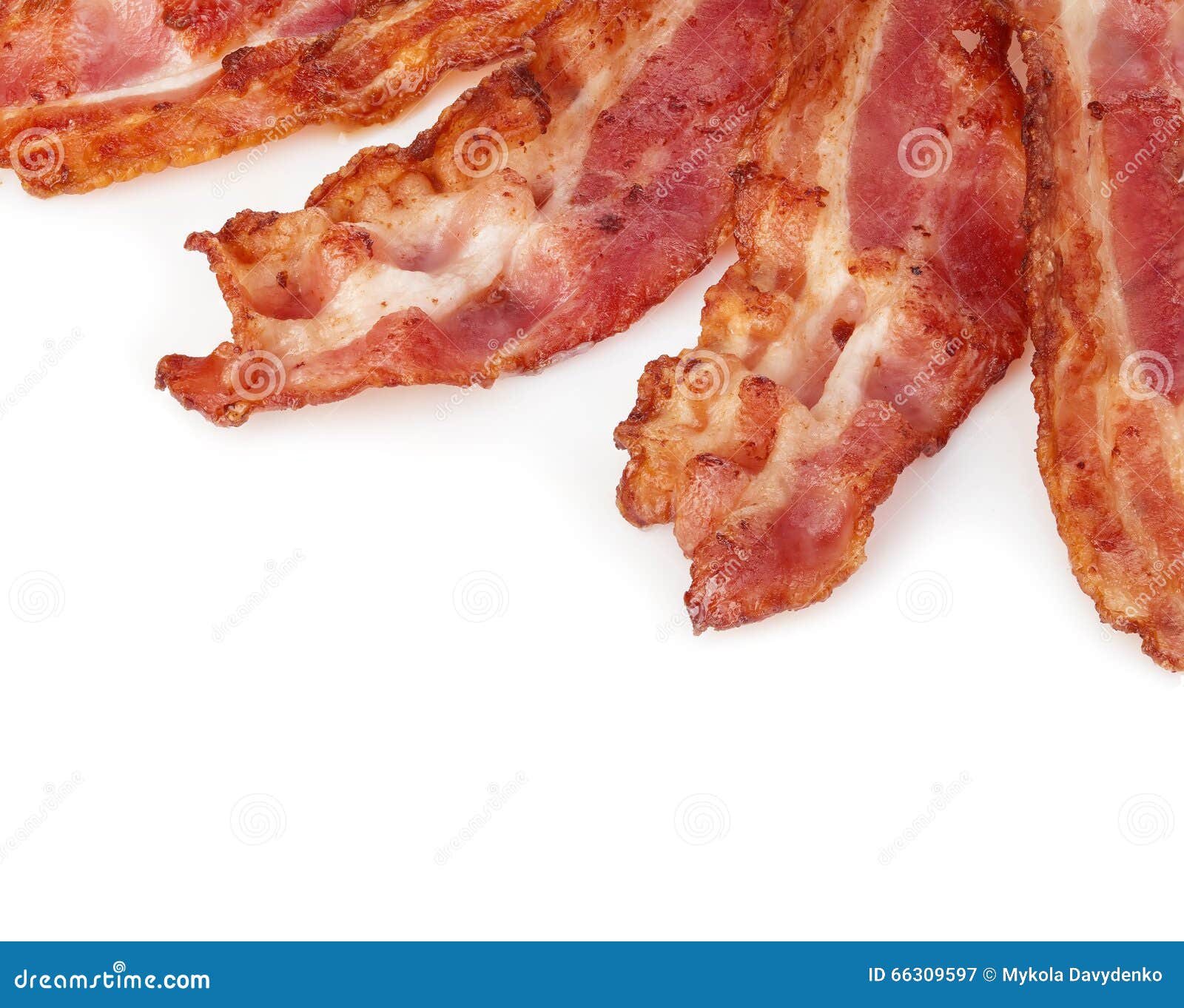 Cooked Bacon Rashers Close-up Isolated As a Background. Stock Image ...