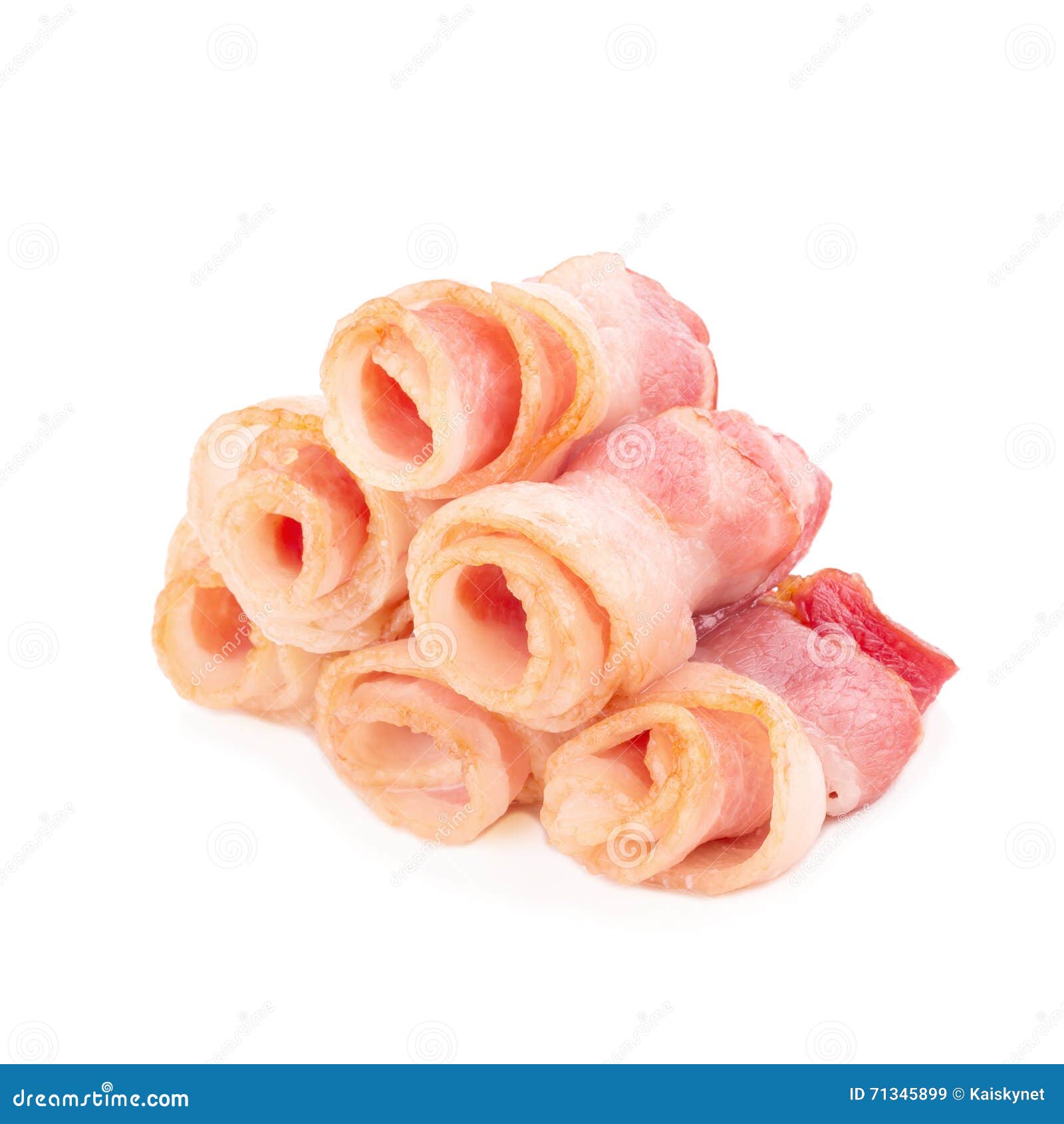 Cooked Bacon Rashers Isolated on White Stock Image - Image of bacon ...