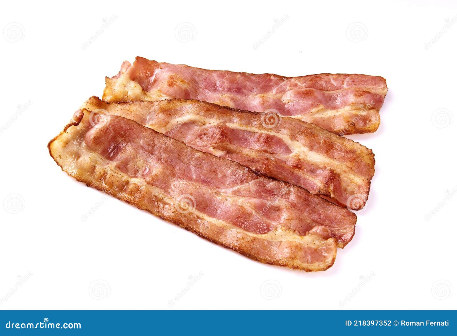 Cooked Bacon Rashers Isolated on White Stock Photo - Image of isolated ...