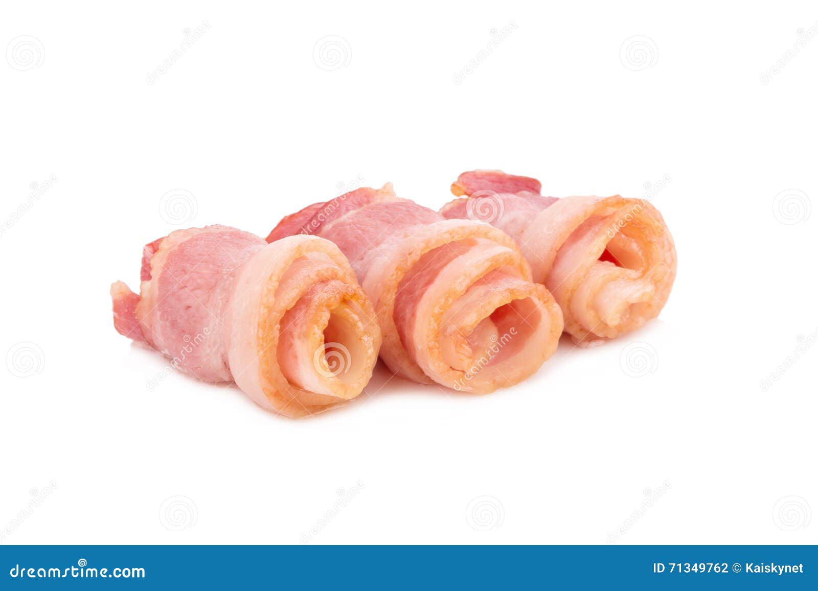 Cooked Bacon Rashers on White Stock Photo - Image of grilled, thin ...