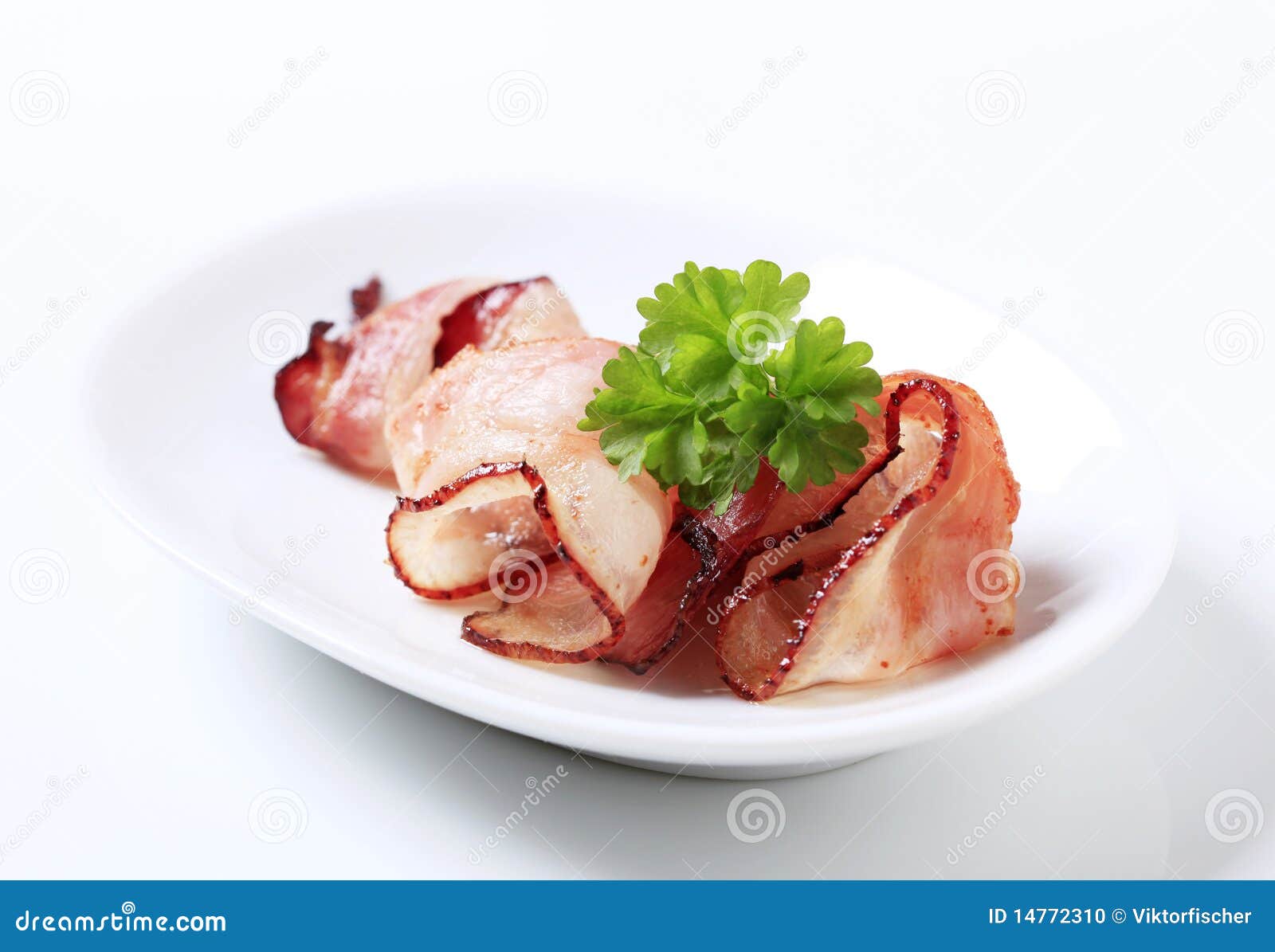 Cooked bacon strips stock photo. Image of cooked, porcelain - 14772310