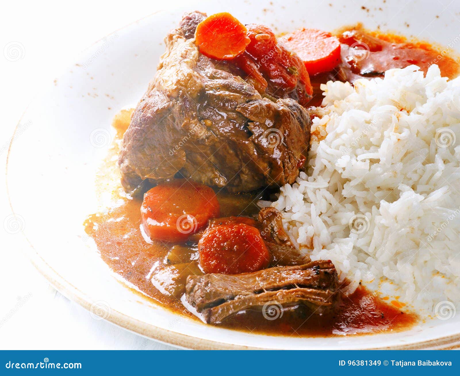Cooked Beef with rice stock image. Image of beef, bowl - 96381349
