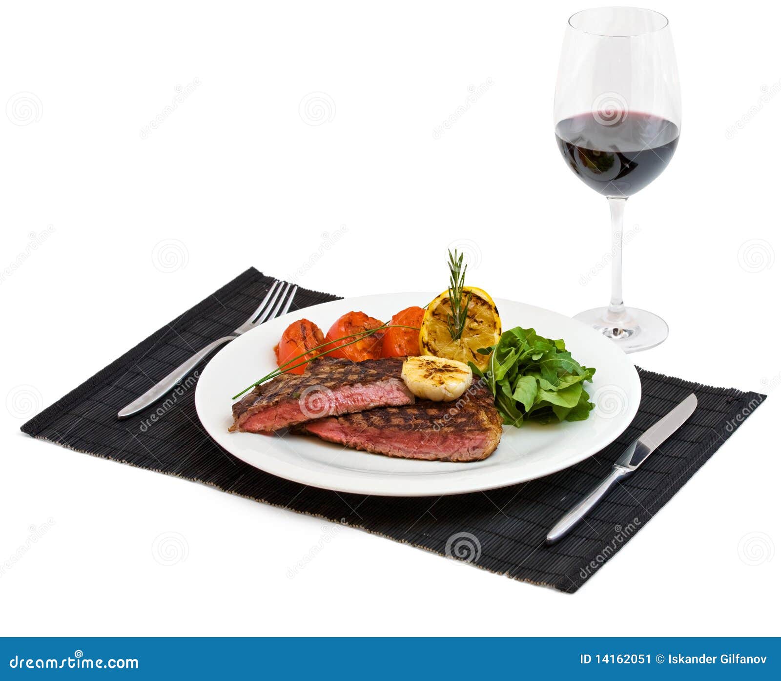 Cooked beef steak stock image. Image of grilled, dishware - 14162051