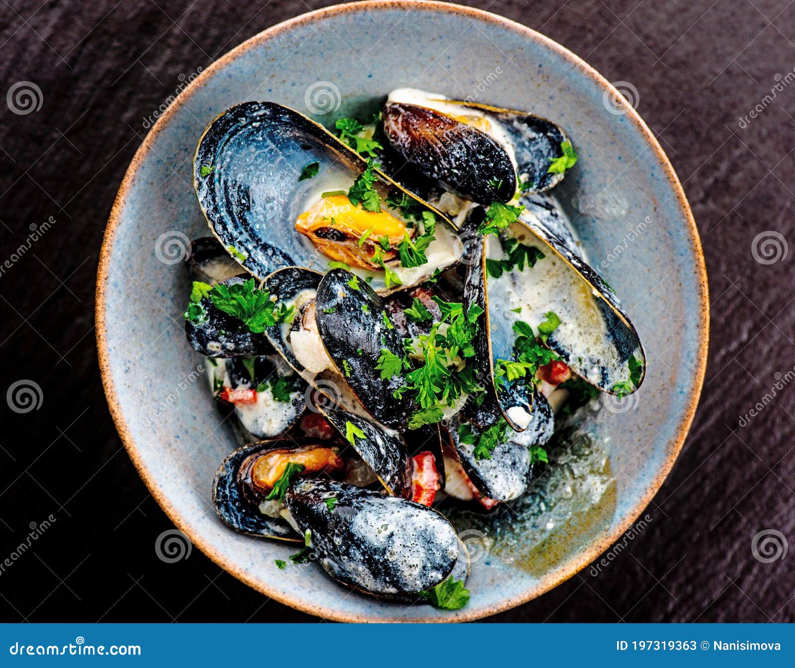 Raw Blue Mussels Living On Rocks Stock Photography | CartoonDealer.com ...