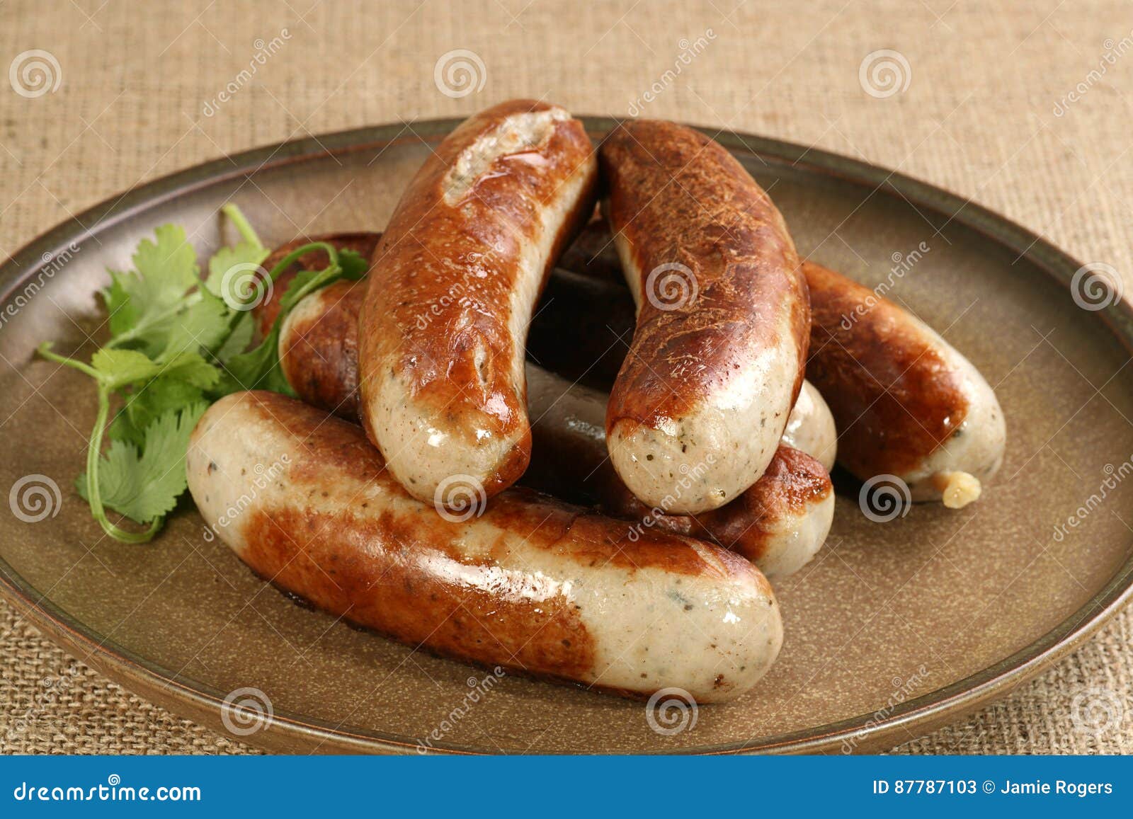 Cooked bratwurst stock image. Image of bratwurst, lunch - 87787103