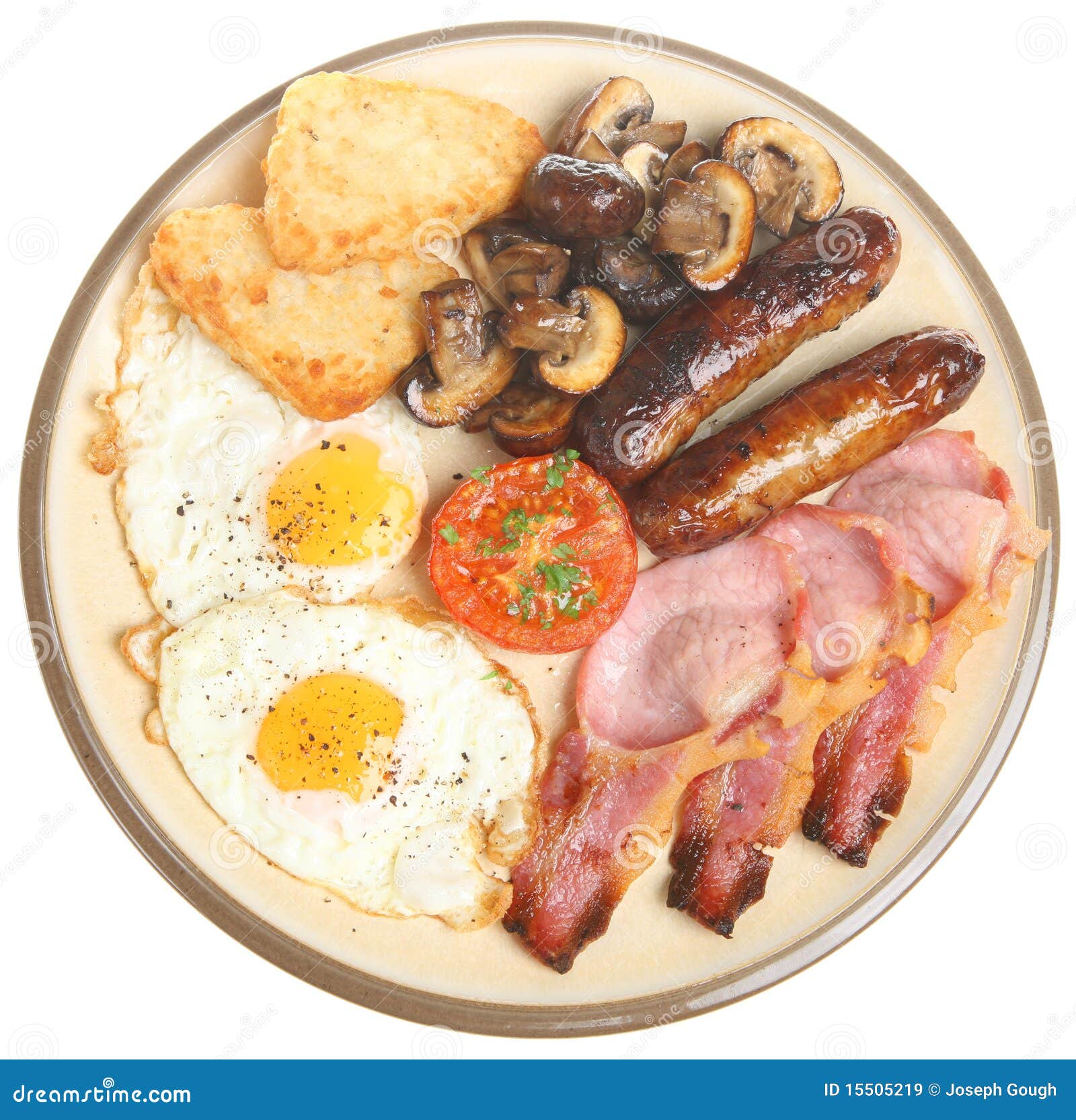 Cooked Breakfast stock image. Image of white, bacon, english - 15505219