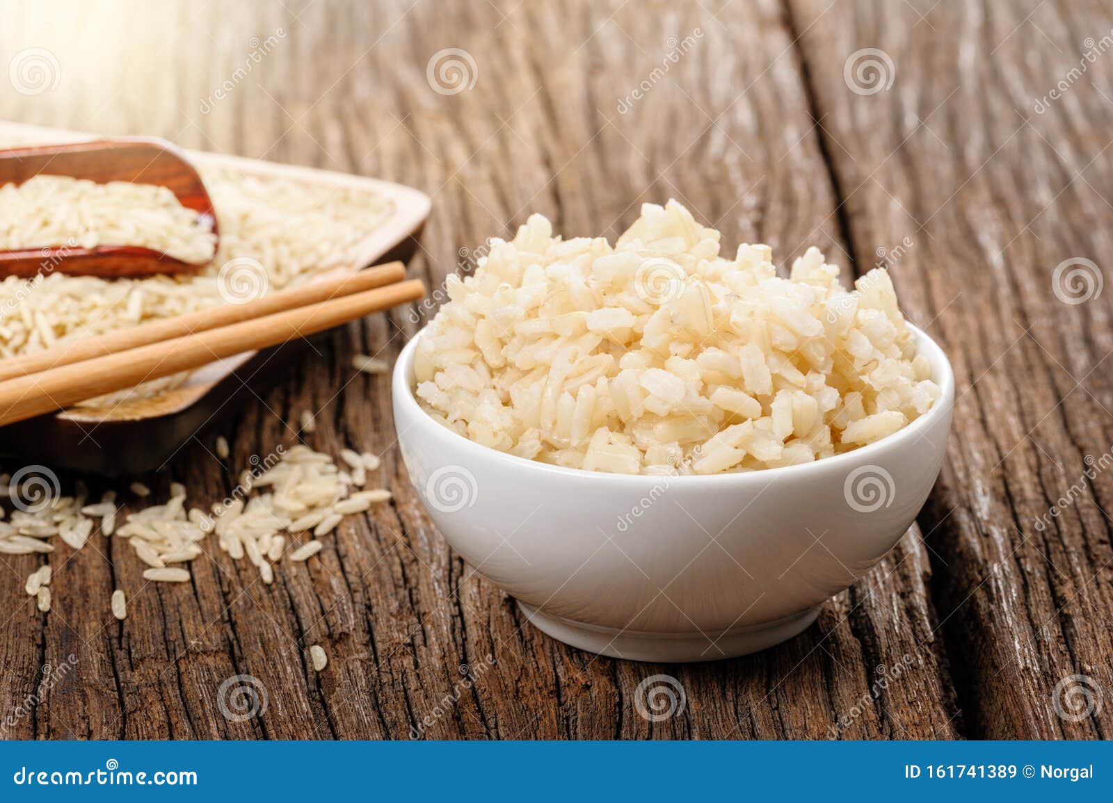 Cooked brown rice stock image. Image of natural, harvest - 161741389