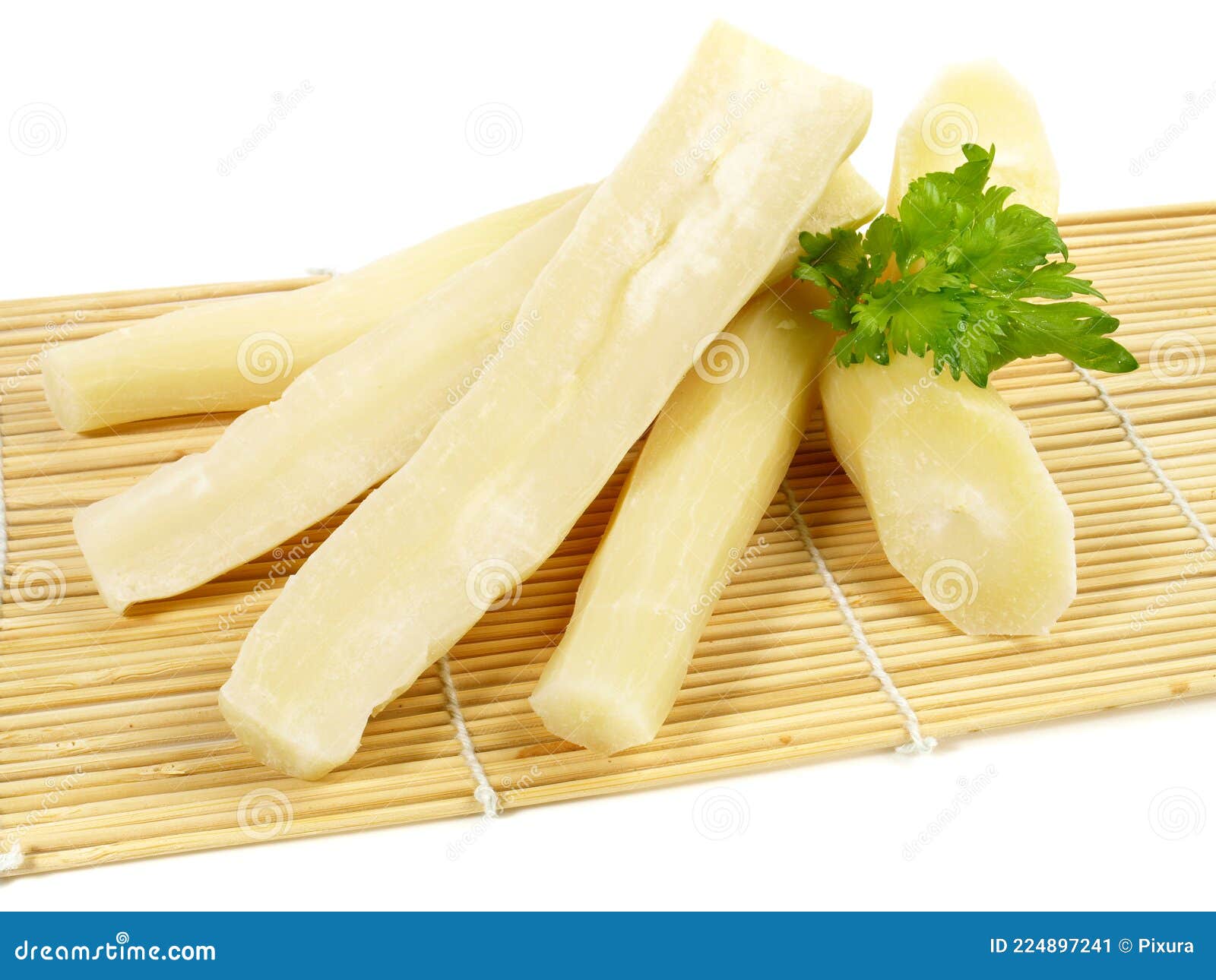 Cooked Cassava Root on White Background - Isolated Stock Image - Image ...