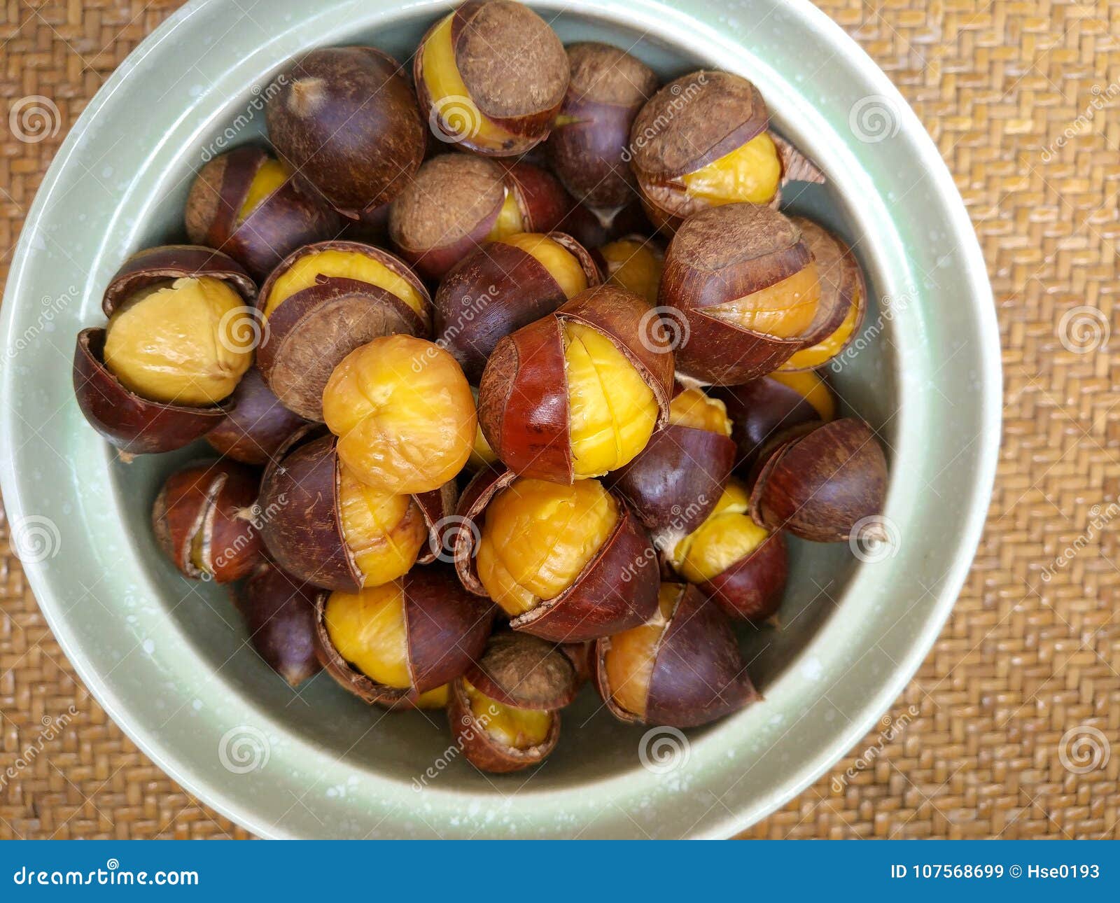 Cooked chestnuts stock image. Image of cooked, feeding - 107568699