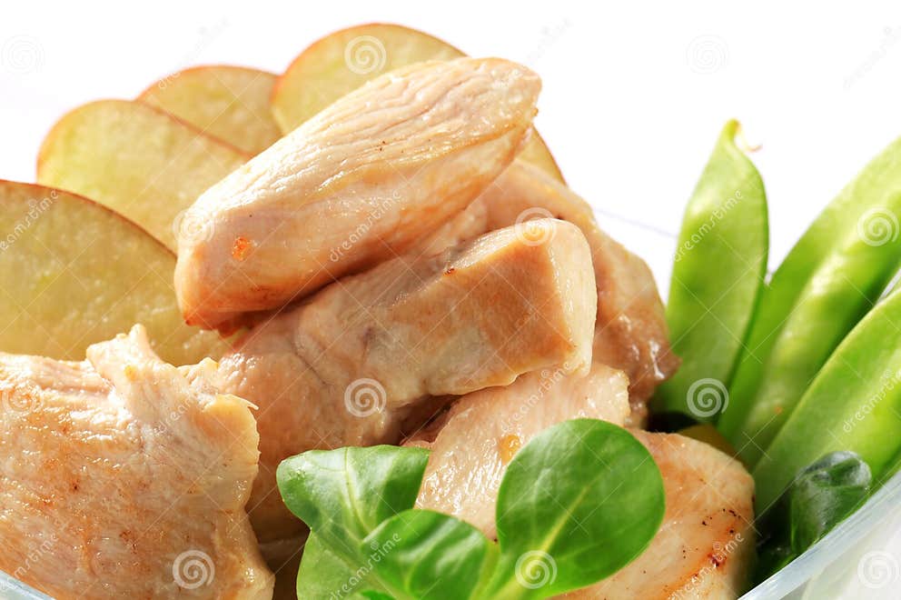 Cooked chicken fillets stock image. Image of apple, pile - 25854781