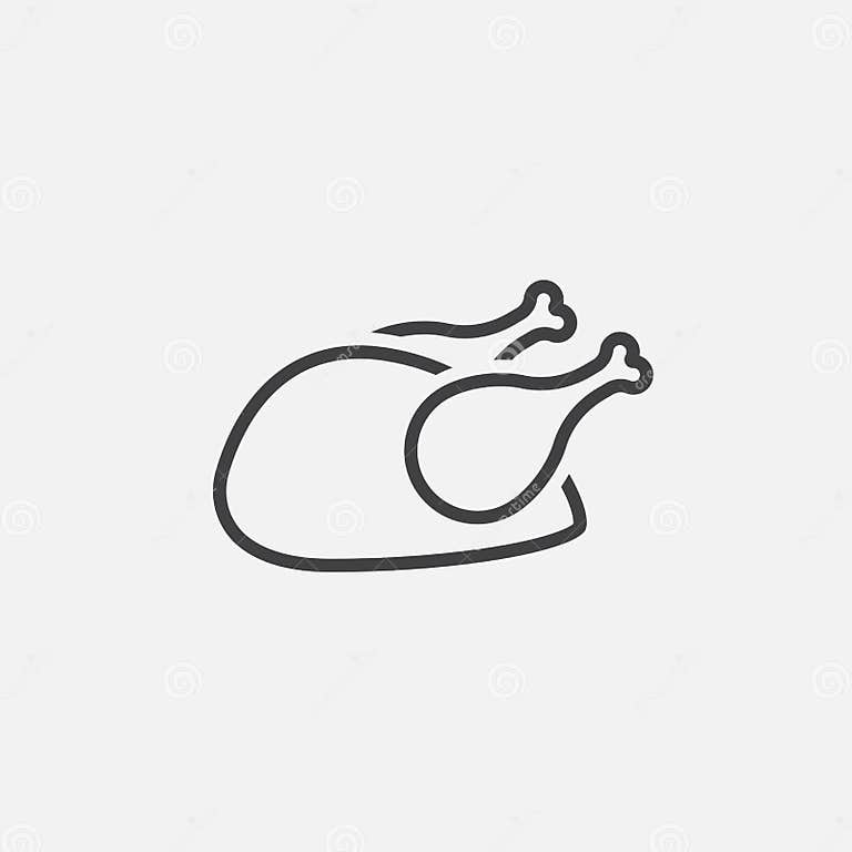 Cooked Chicken Icon Vector Isolated on White . Stock Vector ...