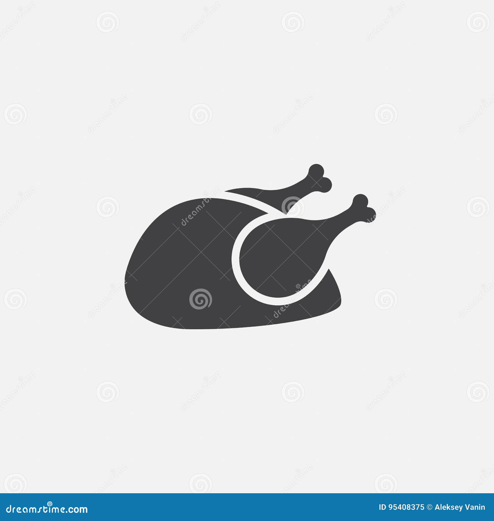 Cooked Chicken Icon Vector Isolated on White . Stock Vector ...