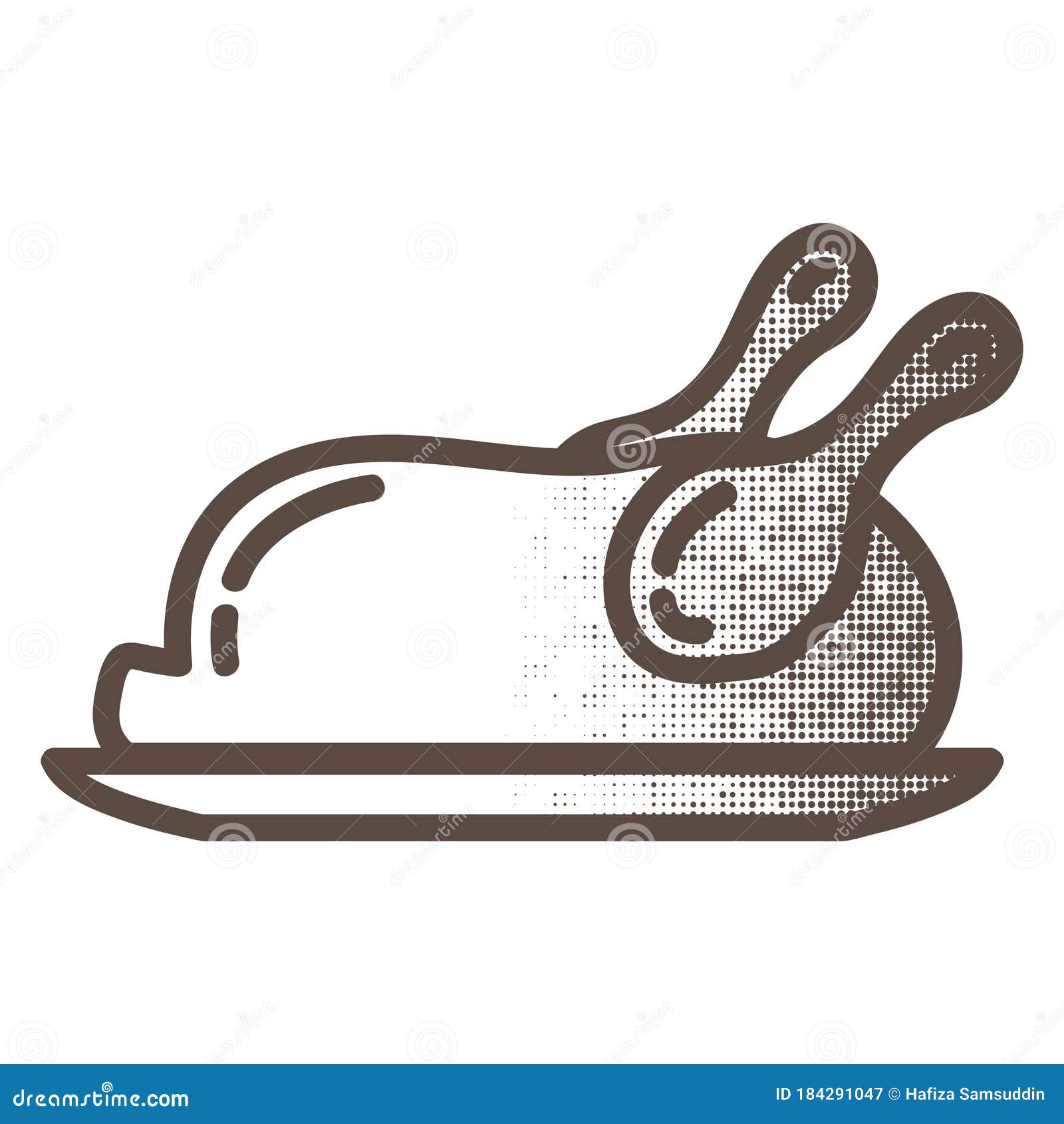 Cooked Chicken. Vector Illustration Decorative Background Design Stock ...