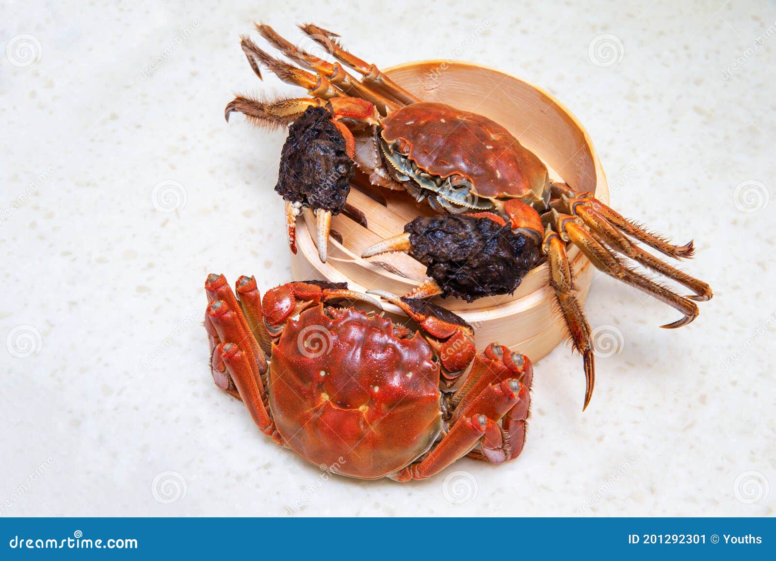 Cooked Chinese Hairy Crab Isolated on White Stock Image - Image of ...