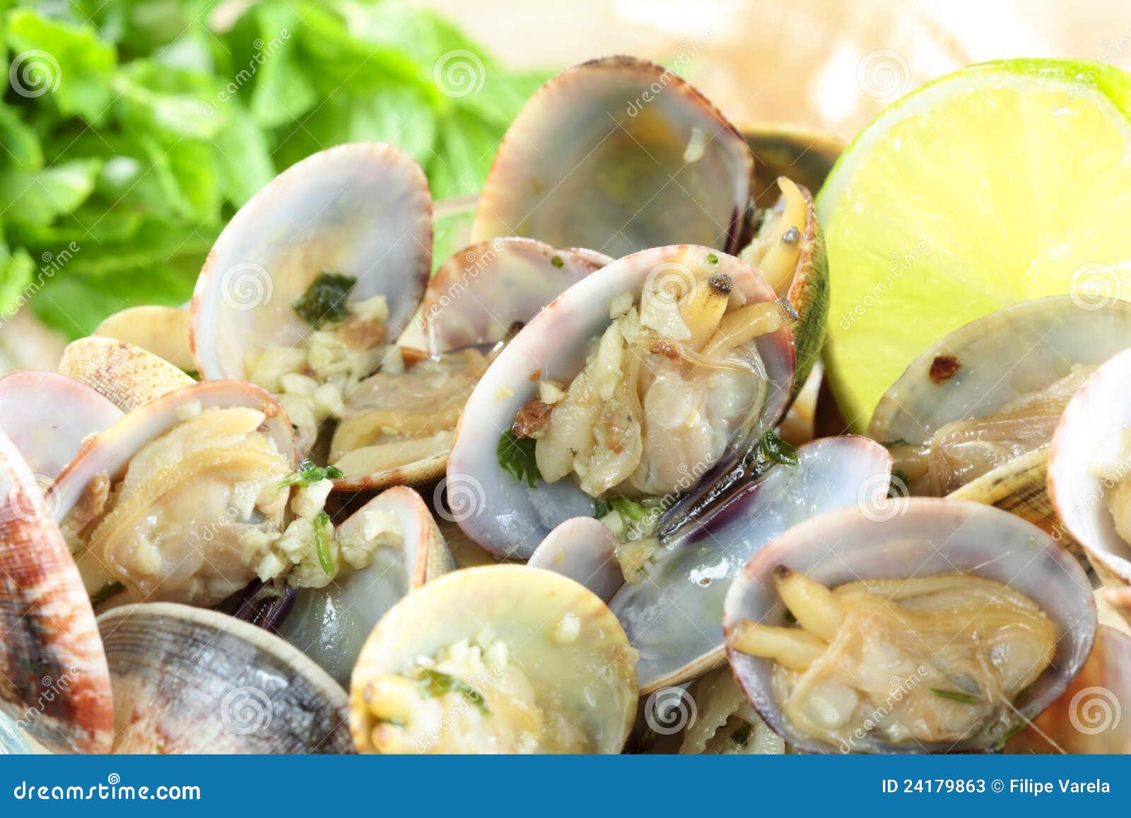 Cooked clams stock image. Image of food, glass, boiled - 24179863
