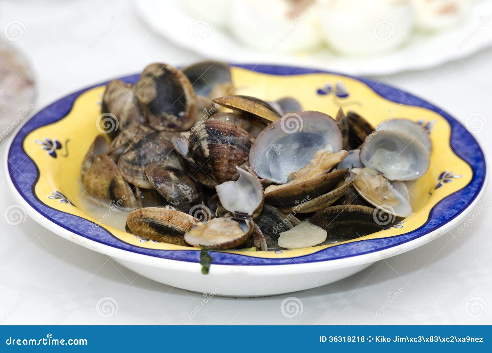Cooked clams stock photo. Image of shellfish, clams, spain - 36318218