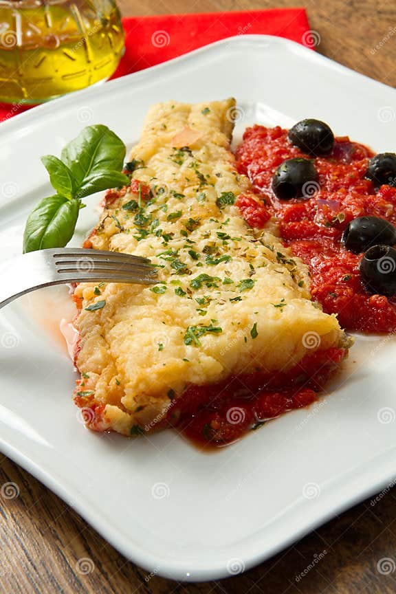 Cooked cod loins stock photo. Image of table, fine, sauce - 27357086