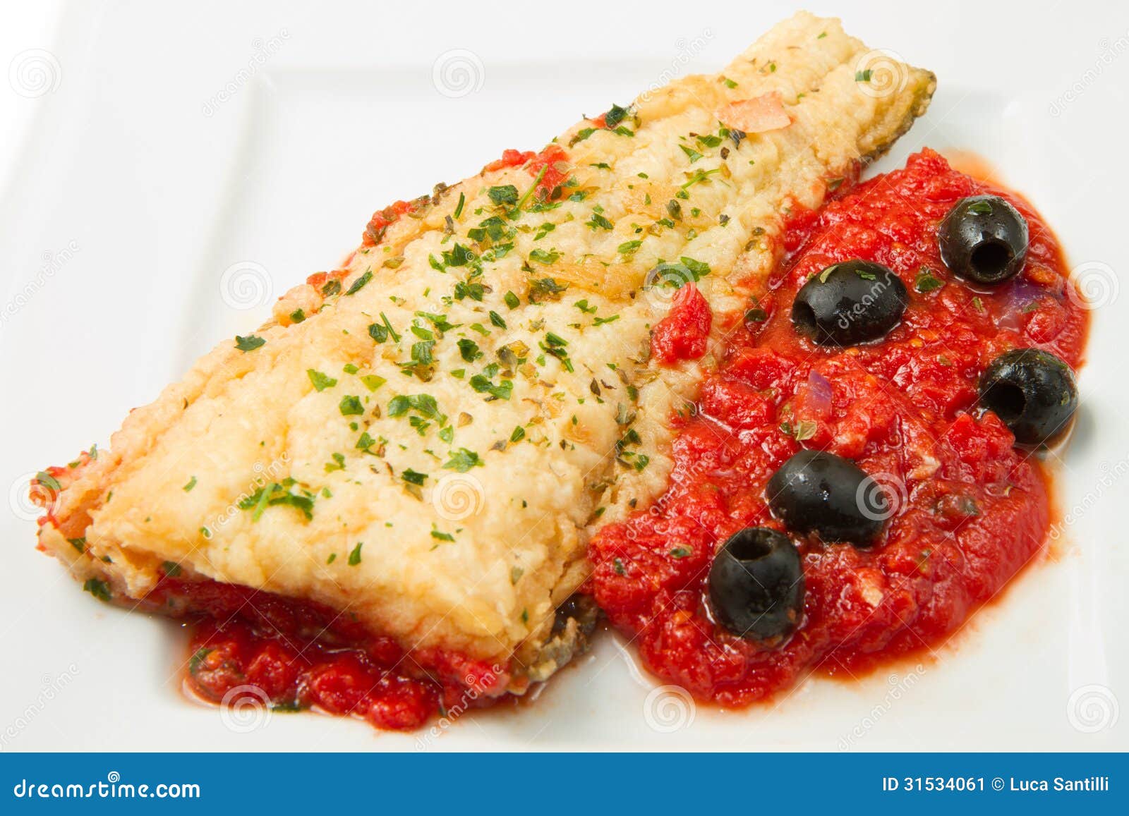 Cooked cod loins stock image. Image of restaurant, tomato - 31534061