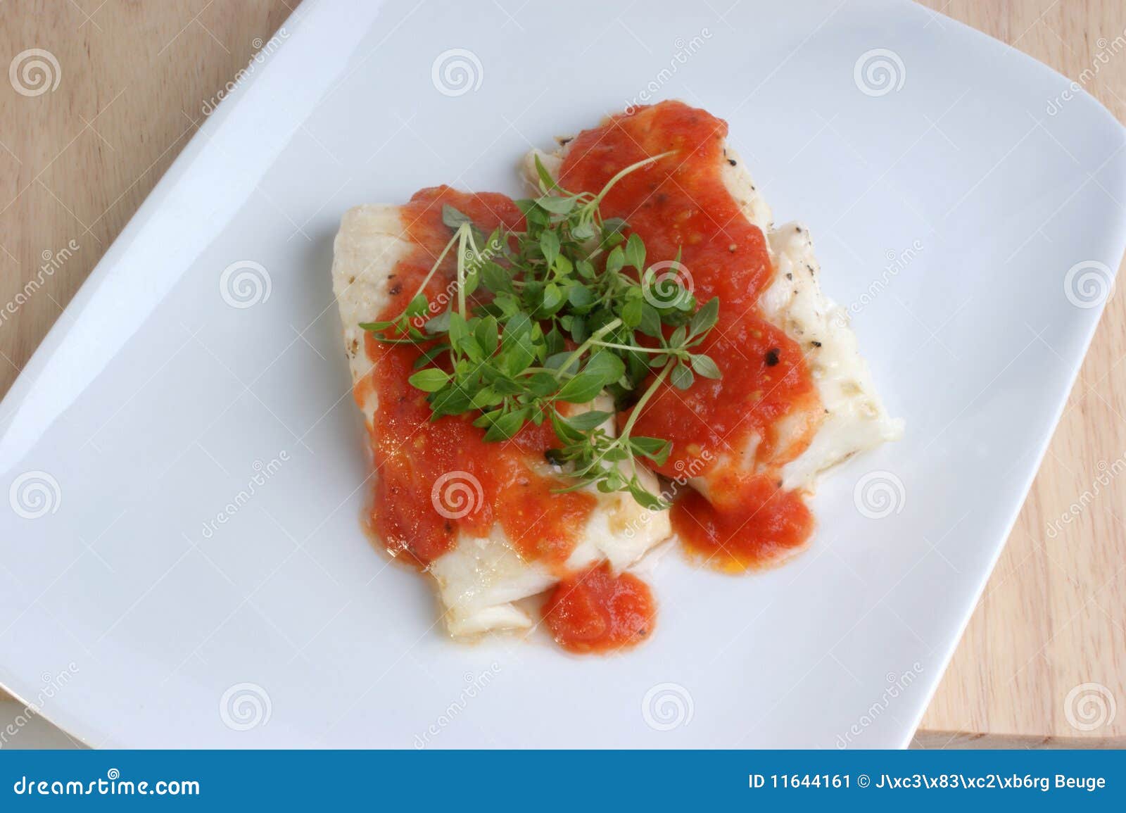 Cooked Cod Loins with Tomato Sauce Stock Image - Image of vegetable ...