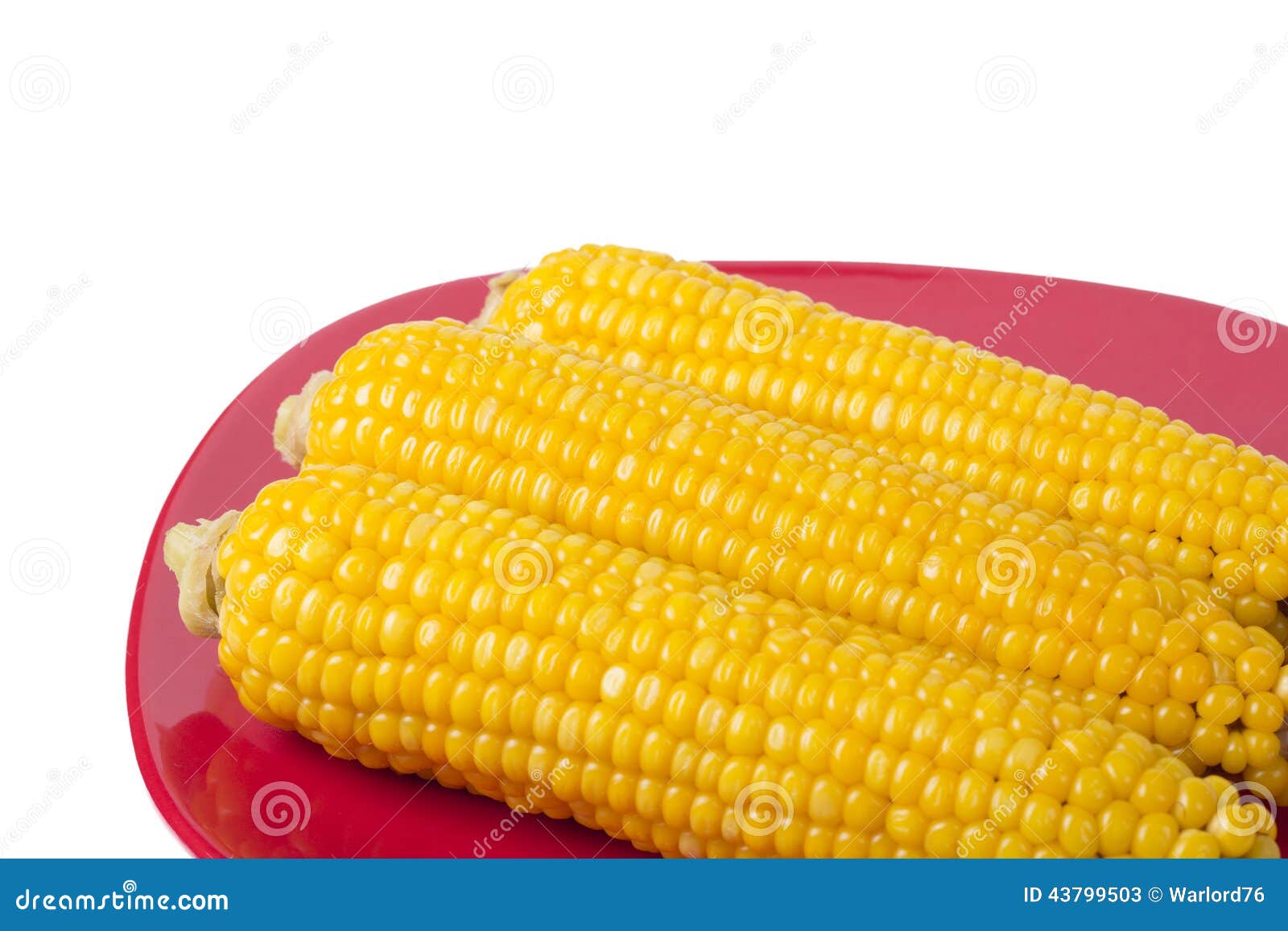 Cooked corns on red plate stock image. Image of plate - 43799503