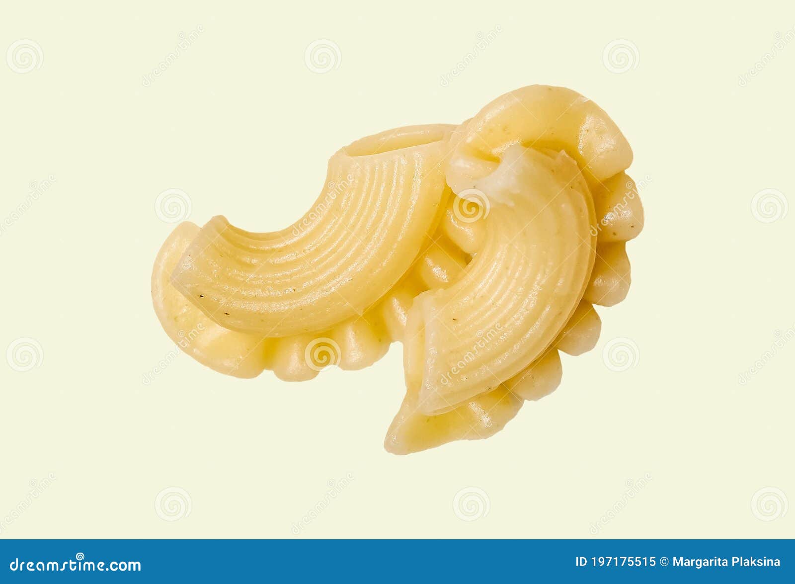 Cooked Creste Di Gallo Pasta Isolated on a Light Background Stock ...