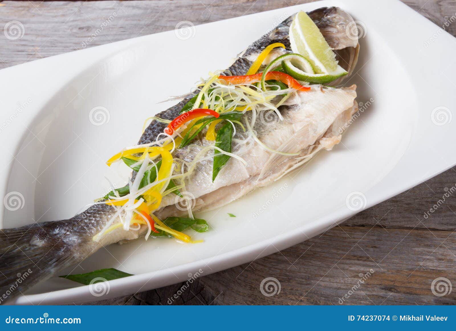 Cooked dorado fish stock photo. Image of asian, dorado - 74237074