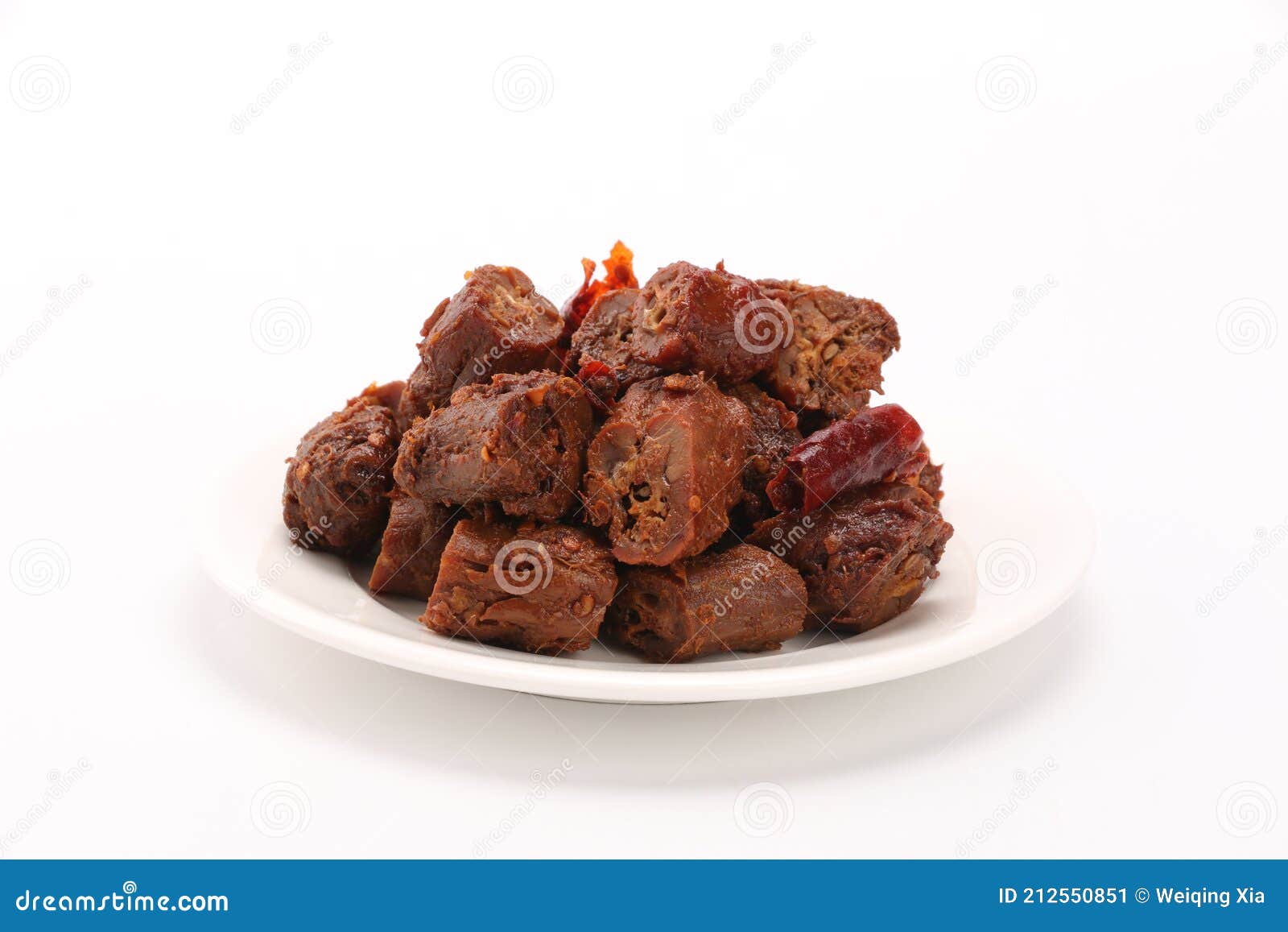 Cooked Duck Neck on White Background Stock Image - Image of necks ...
