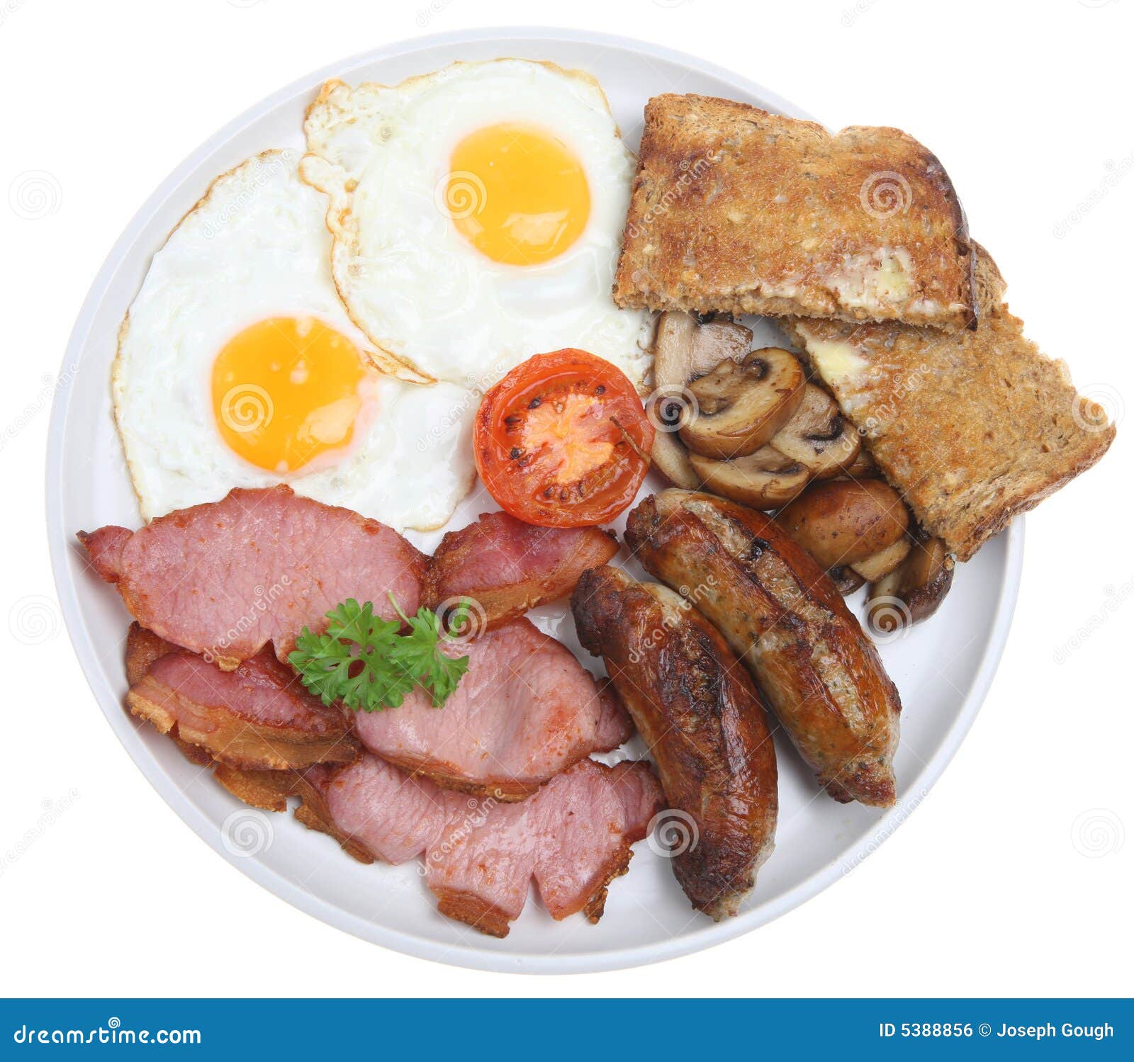 Cooked English Breakfast stock photo. Image of yolk, full - 5388856