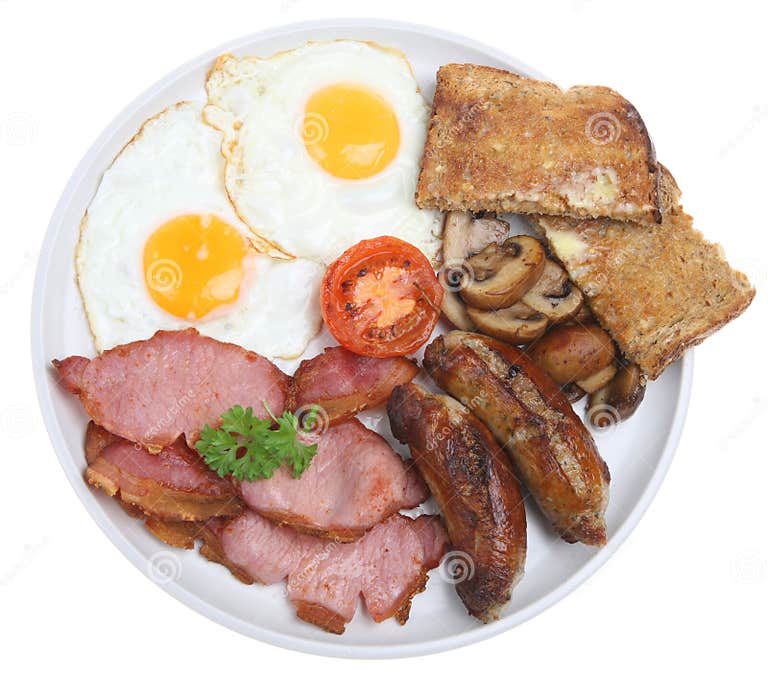 Cooked English Breakfast stock photo. Image of yolk, full - 5388856