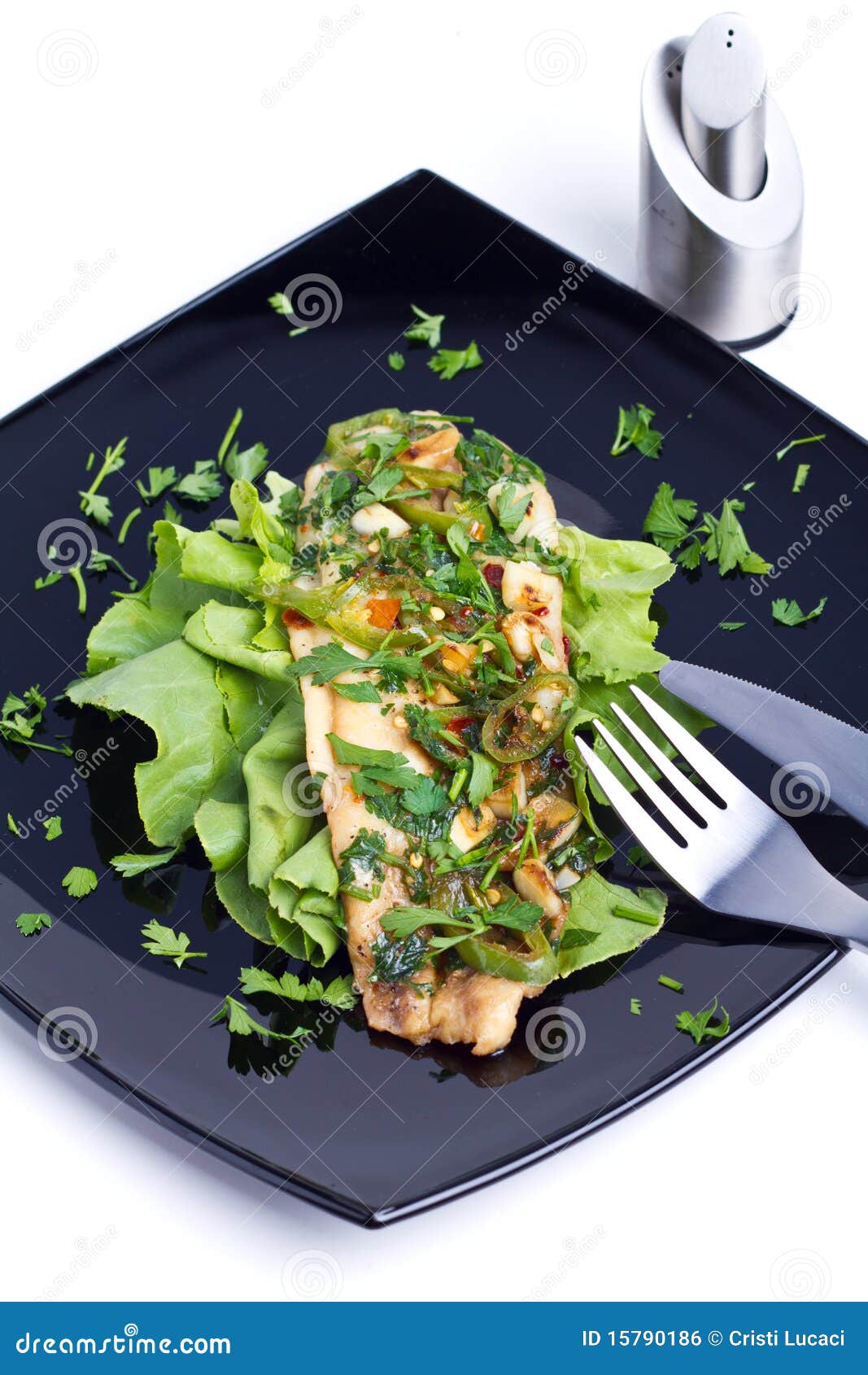 Cooked fish stock photo. Image of grilled, foil, diet - 15790186