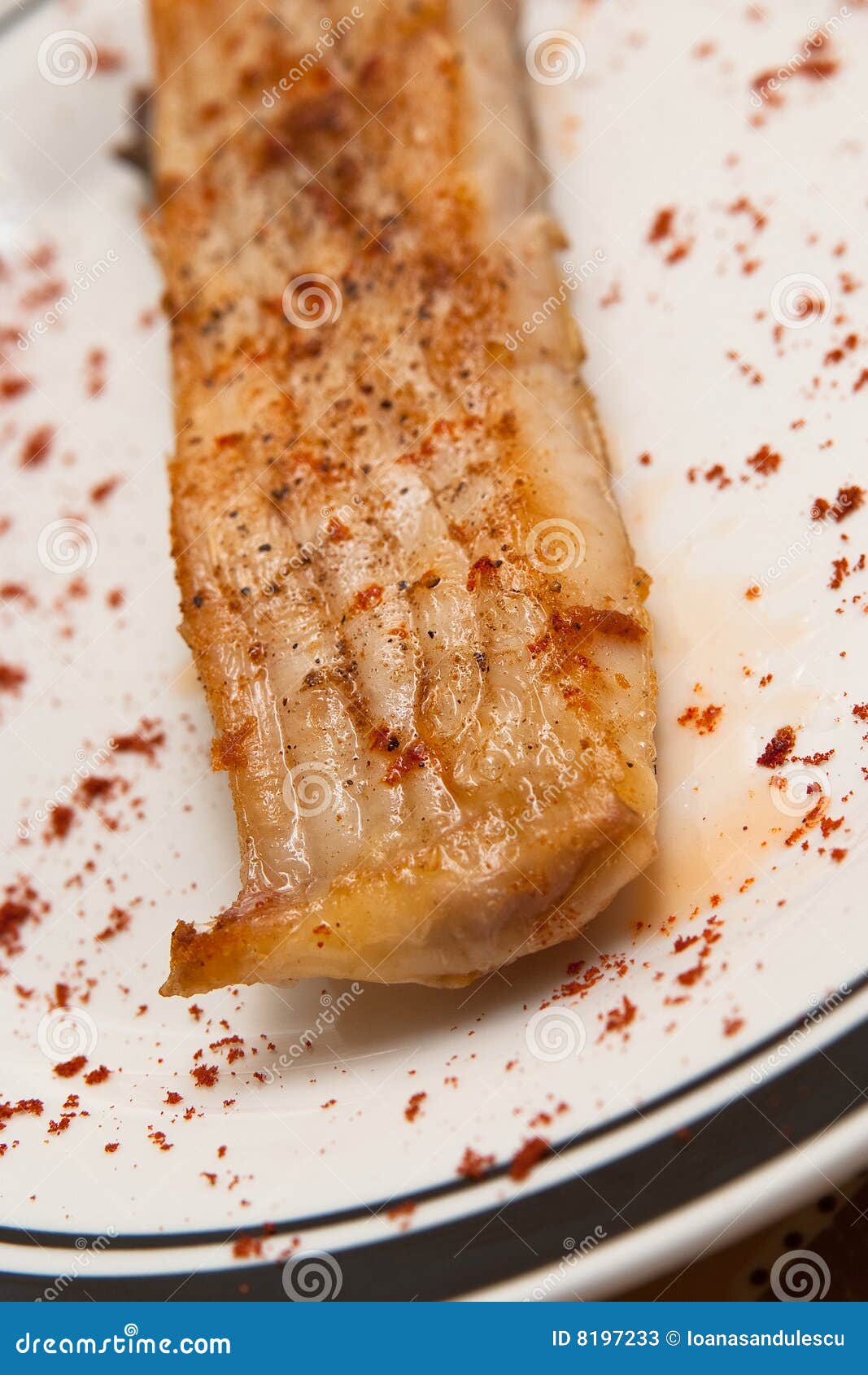 Cooked fish stock image. Image of dinner, fried, leaf - 8197233