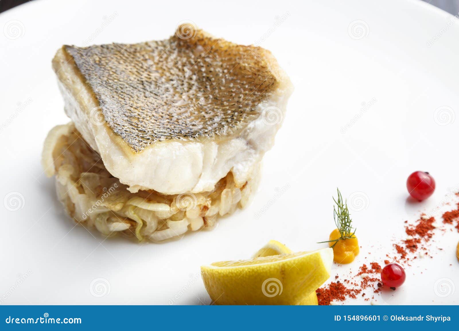 Cooked Fish Fillet of Pike-perch Stock Image - Image of filet ...