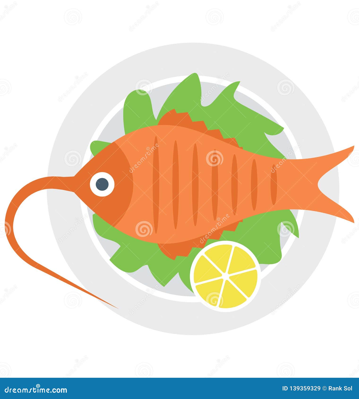 Cooked, Fish Isolated Color Vector Icon that Can Be Easily Modified or ...