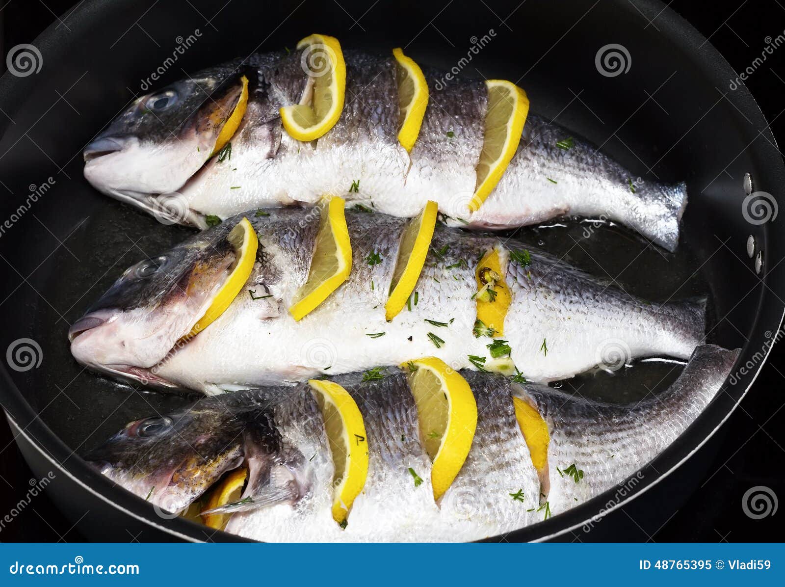 Cooked Fish Sea Bream Fish. Stock Image - Image of food, diet: 48765395