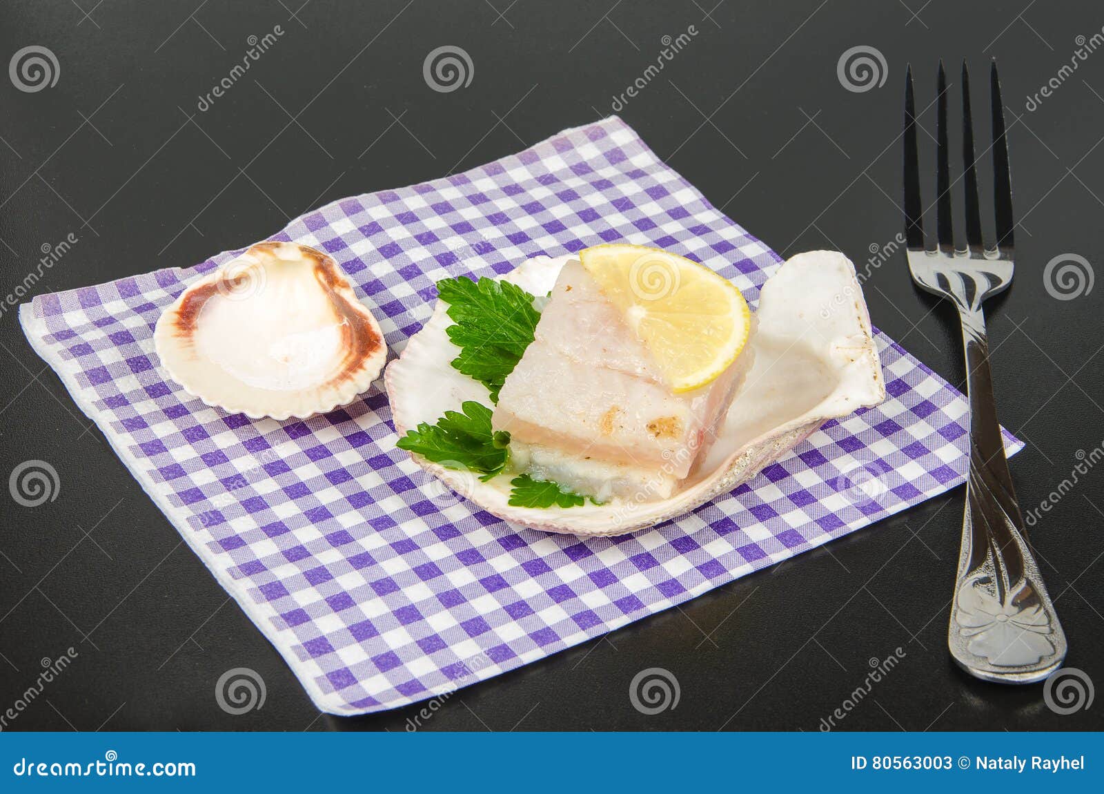Cooked fish in shell stock image. Image of shell, rings - 80563003