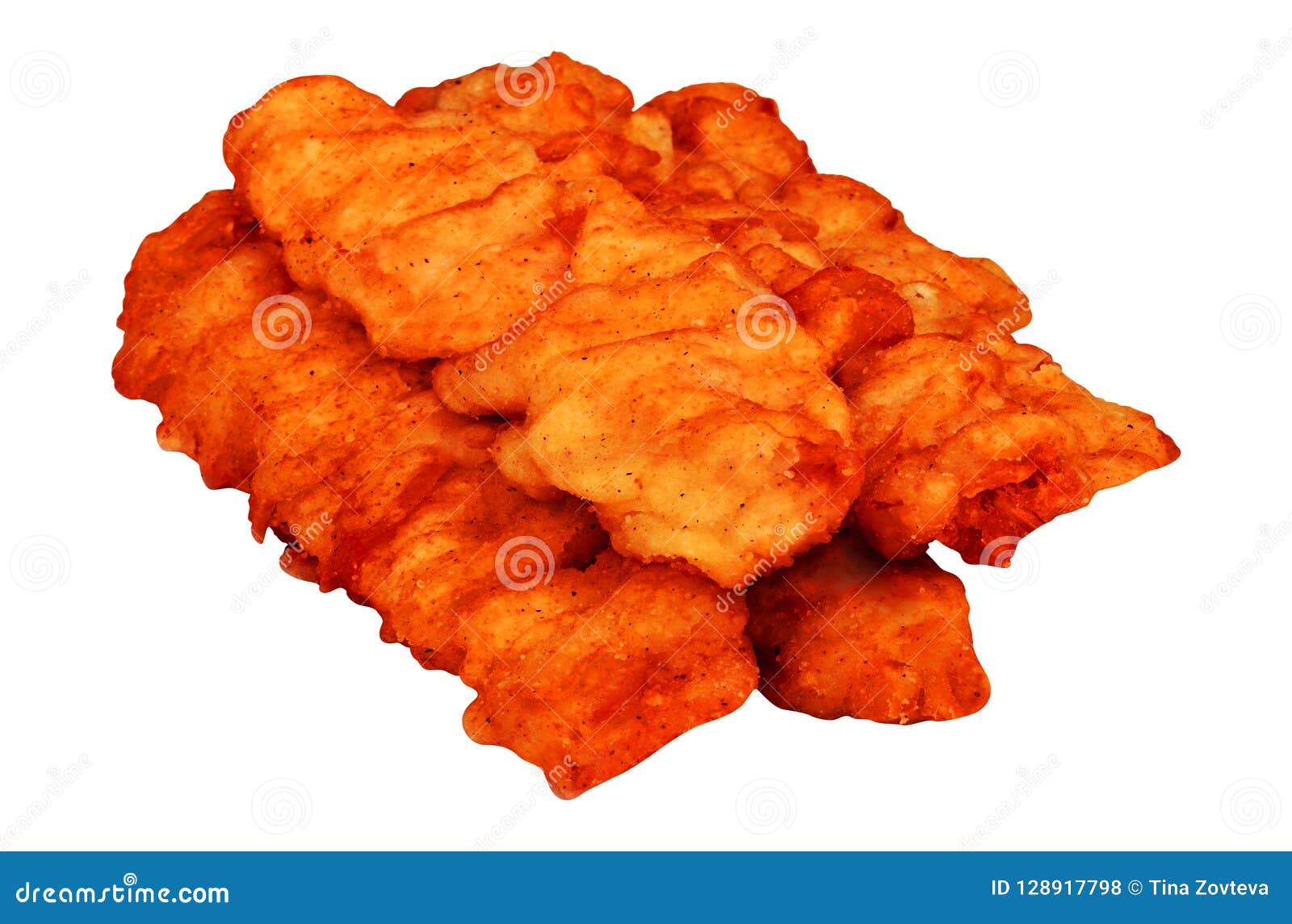 Cooked fried meat isolated stock photo. Image of pork - 128917798