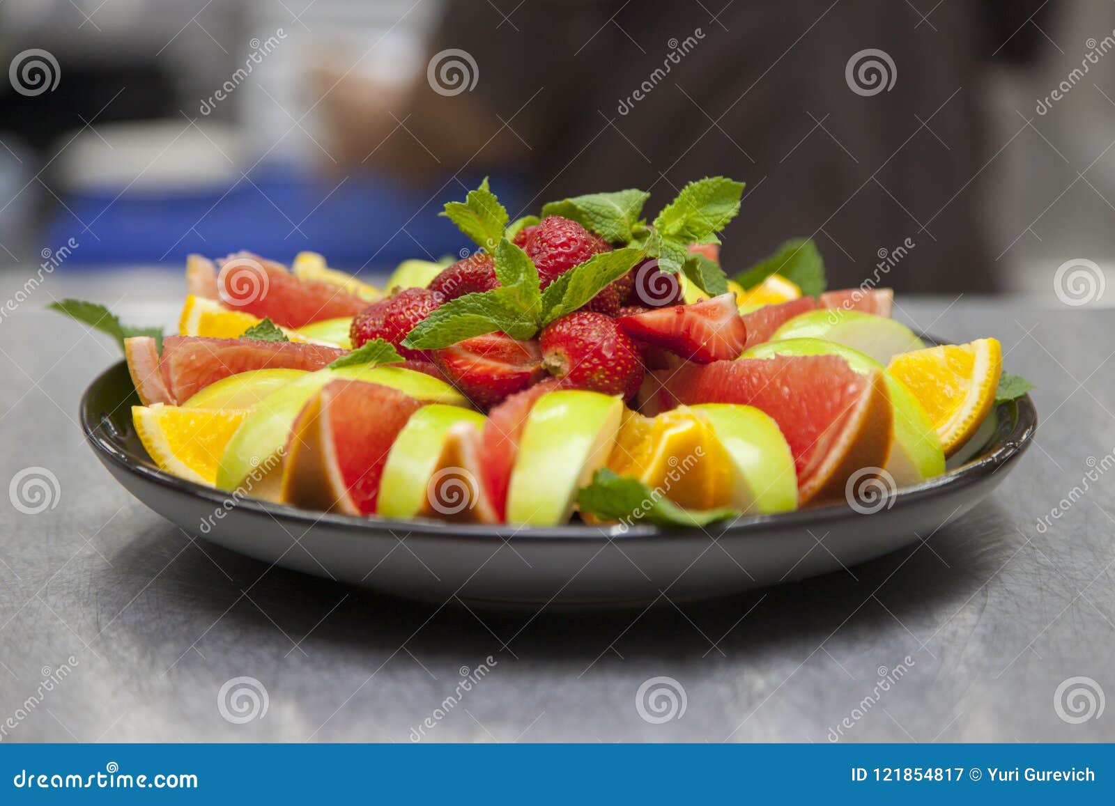 Cooked Fruit Salad on Your Desktop Chef Stock Image - Image of fruit ...