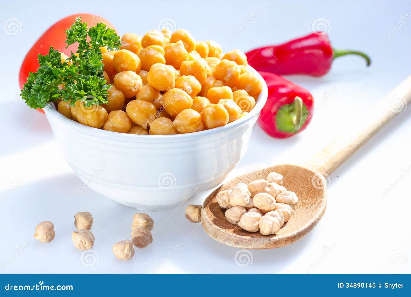 Cooked garbanzo beans. stock image. Image of white, cooked - 34890145