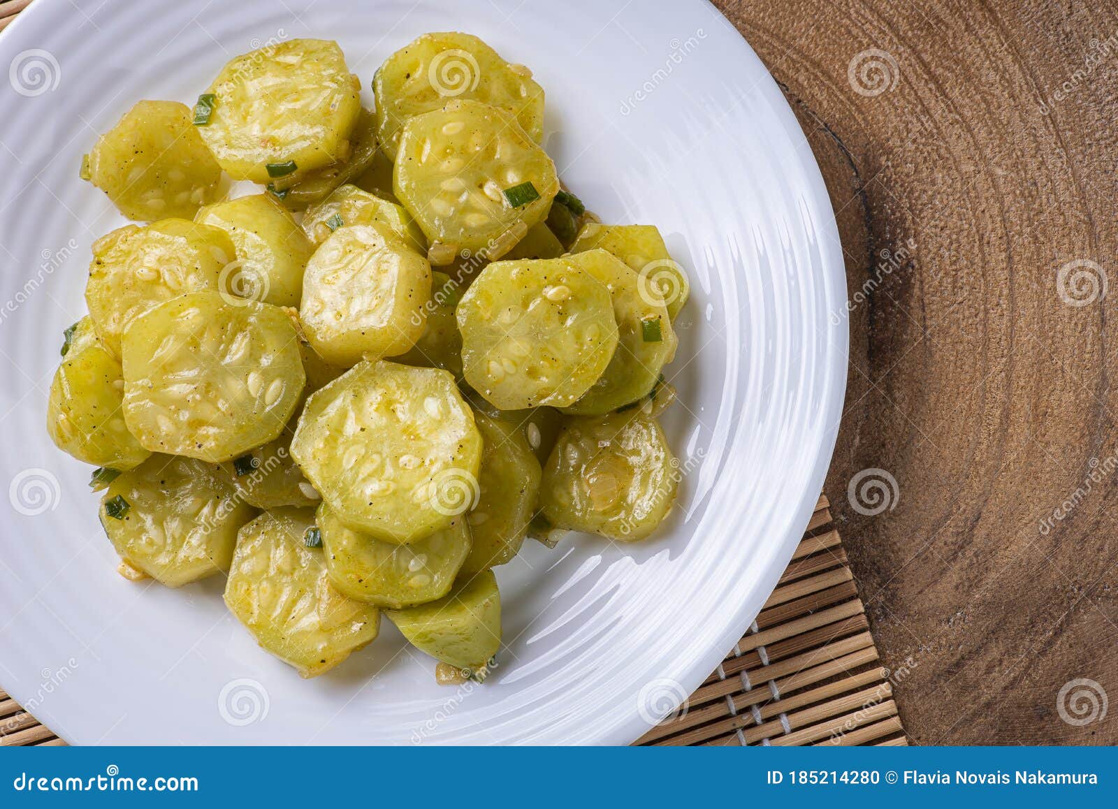 .Cooked Gherkin Dish. on a Wooden Table. Typical Brazilian Dish Stock ...