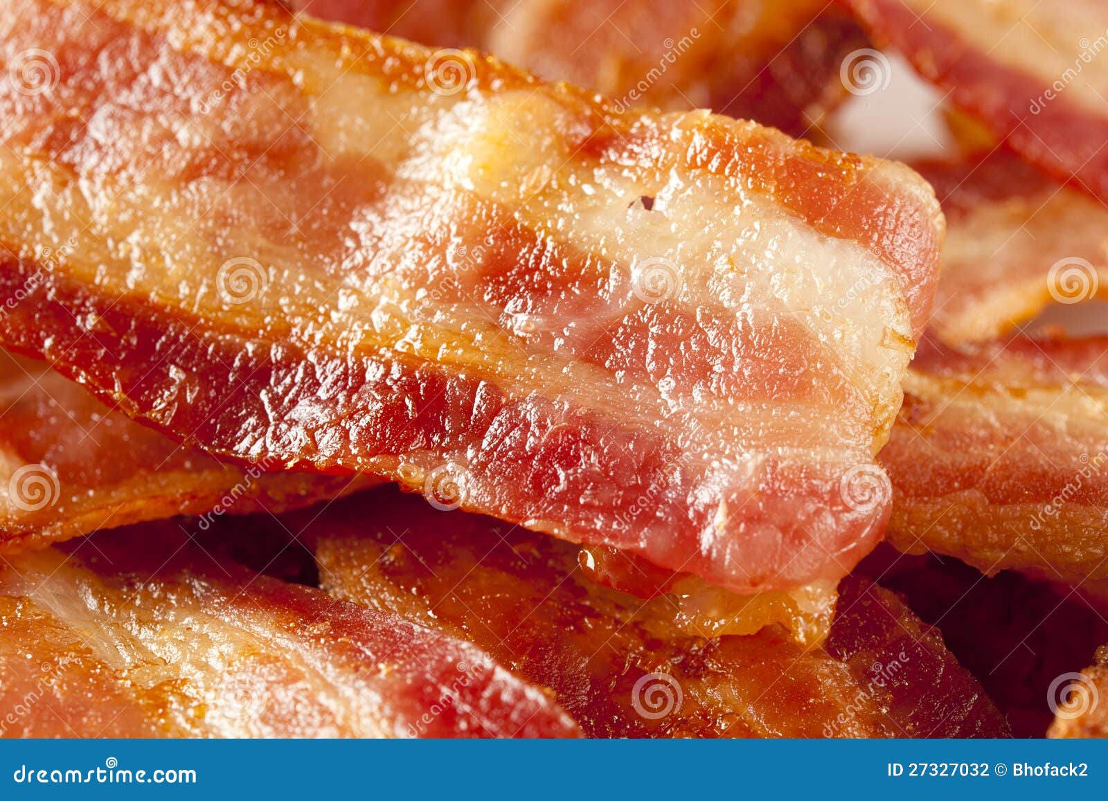 Cooked Greasy Bacon stock photo. Image of strip, breakfast - 27327032