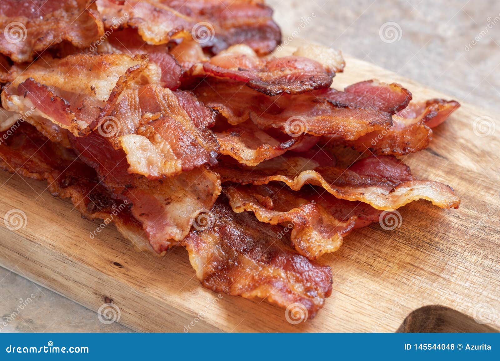 Cooked Greasy Bacon stock photo. Image of greasy, tasty - 145544048