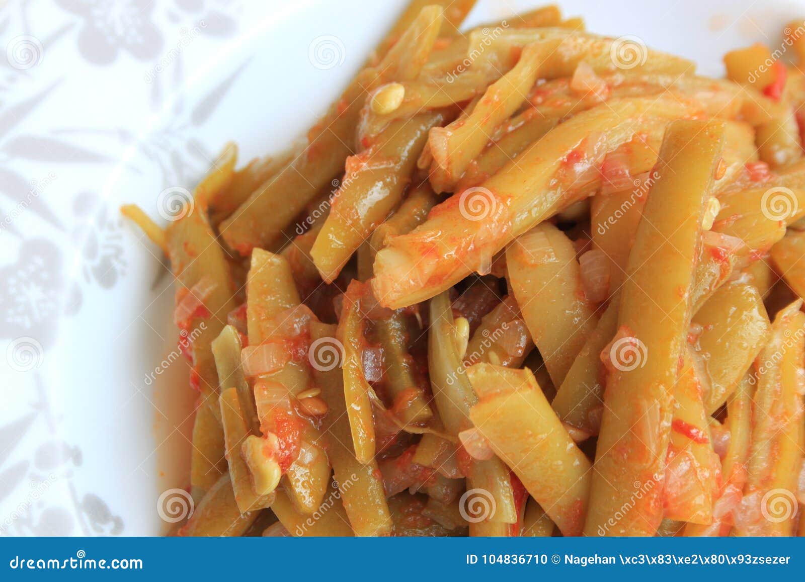 Cooked Green Beans on a Plate Stock Photo - Image of healthy, dish ...